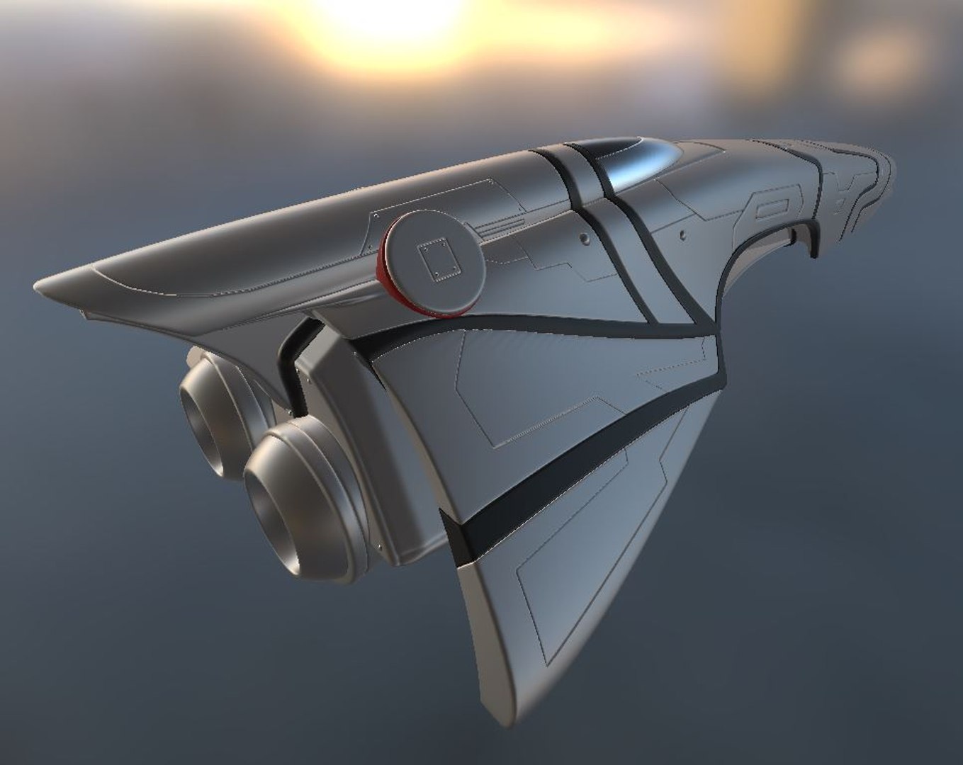 high-poly version spaceship - 3d obj