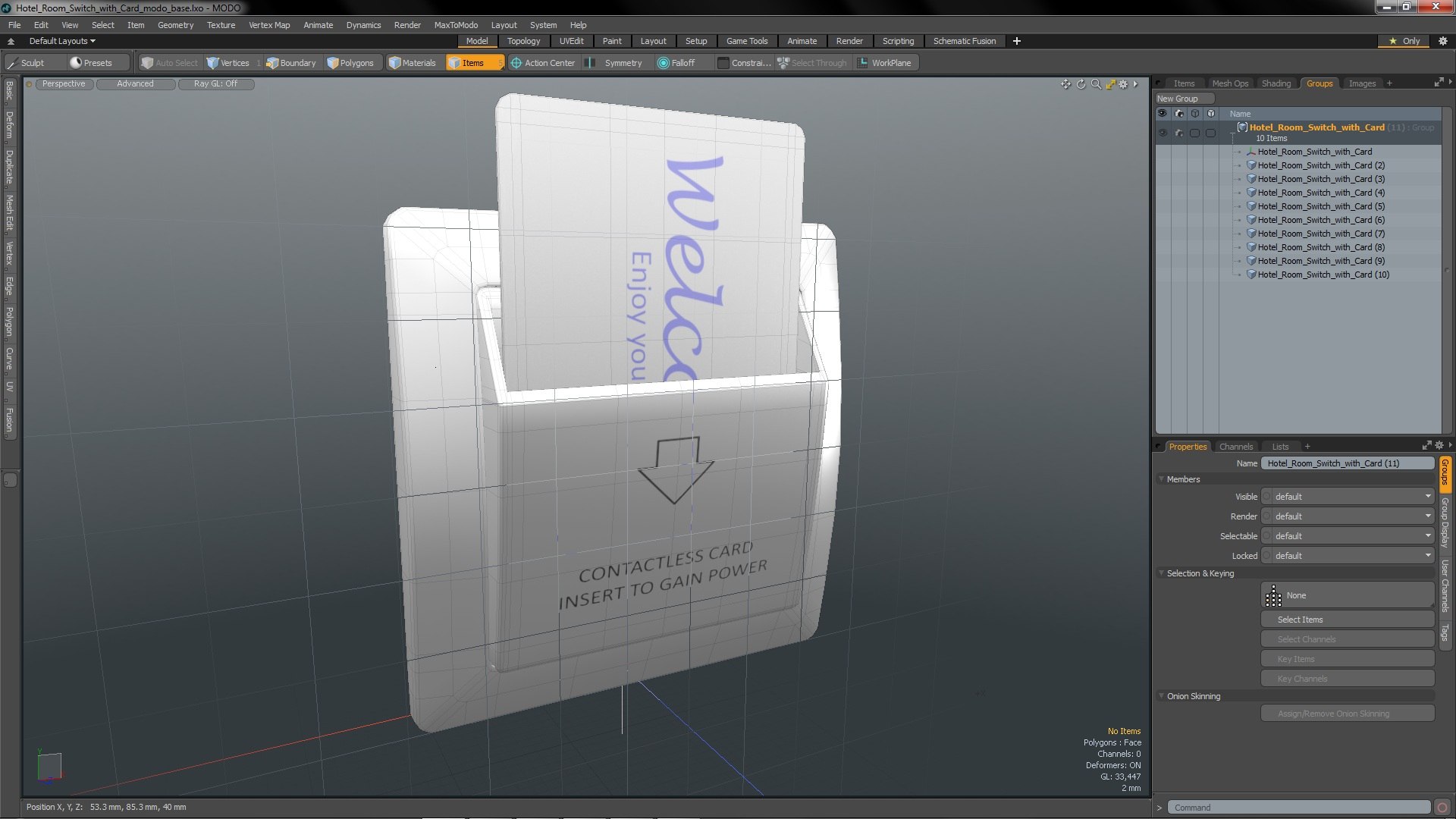 Hotel Room Switch With Card 3D Model - TurboSquid 1902560