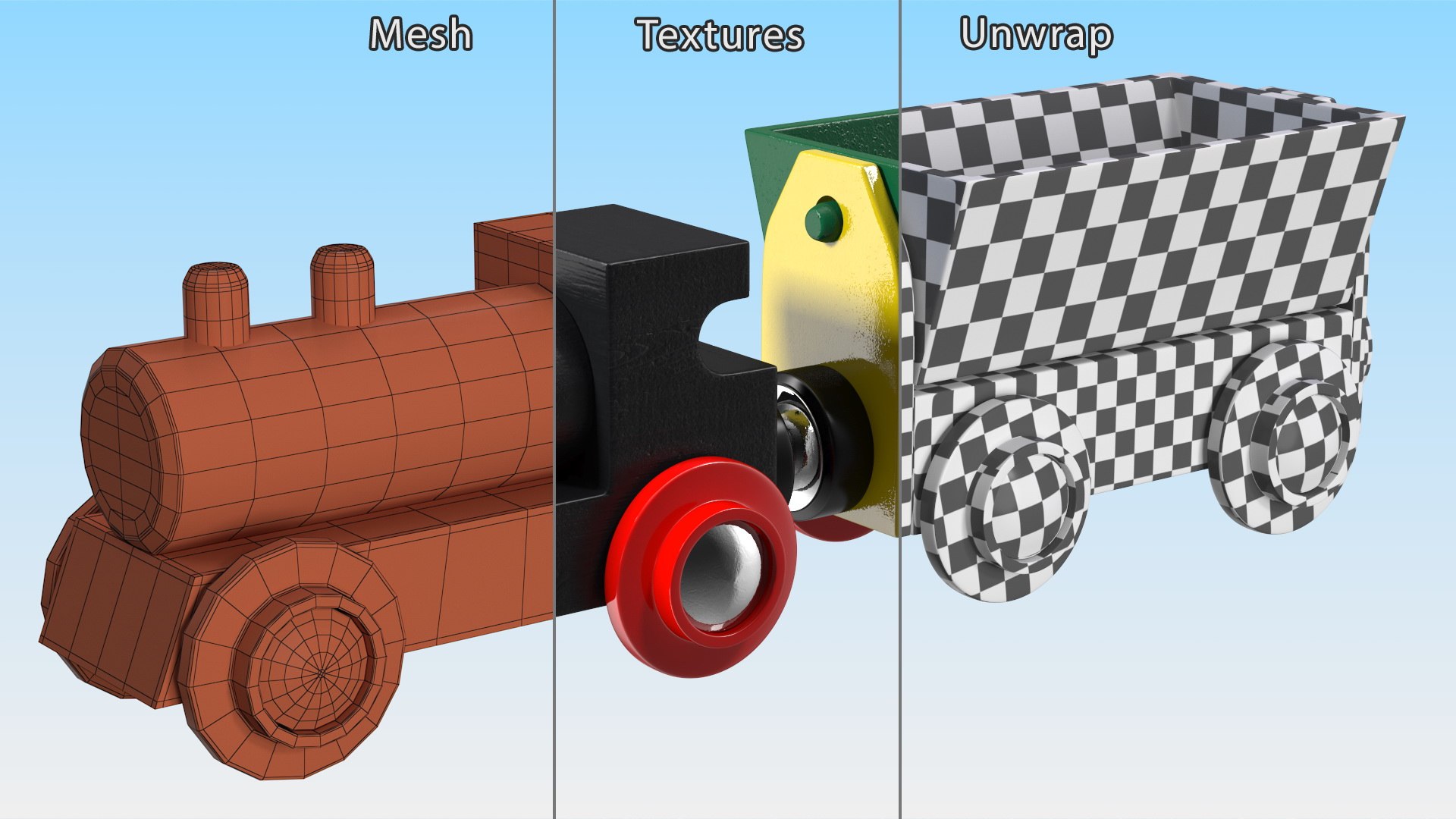 Wooden Toy Train 2 3D - TurboSquid 2222019