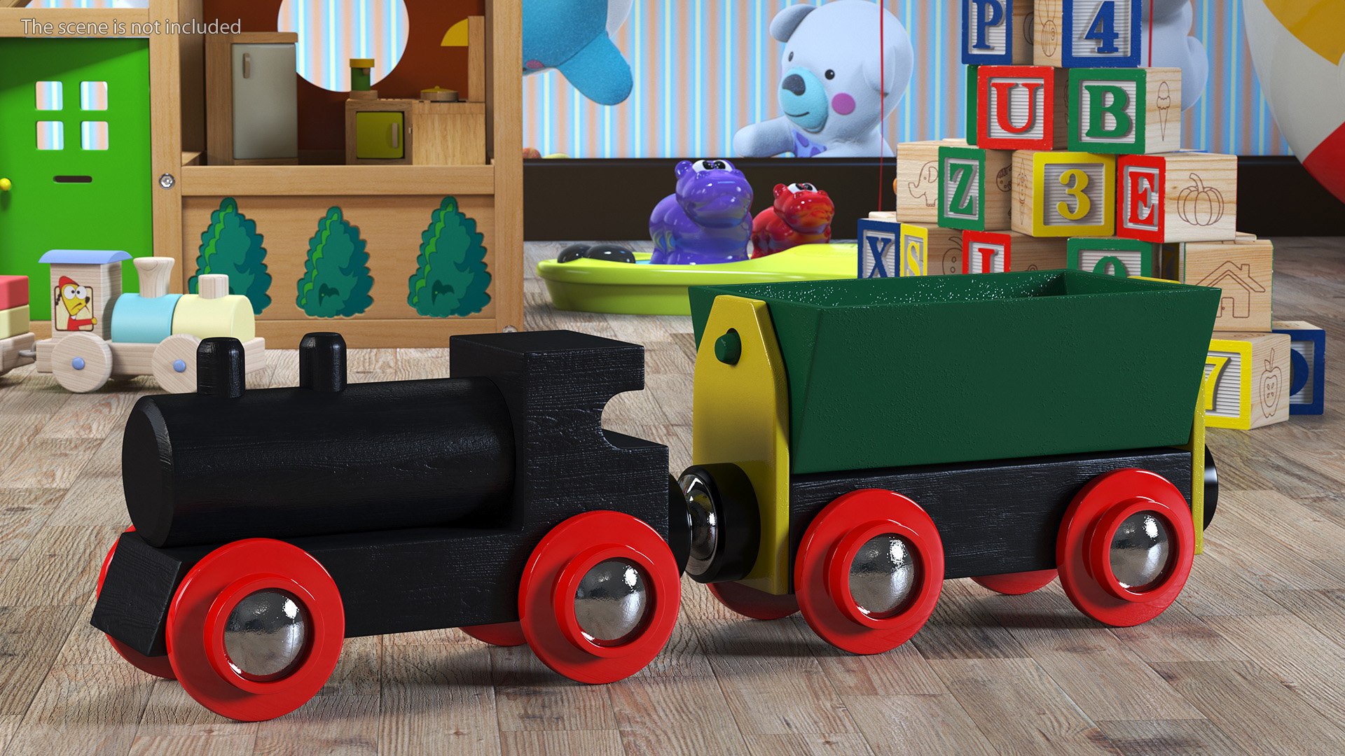 Wooden Toy Train 2 3D - TurboSquid 2222019
