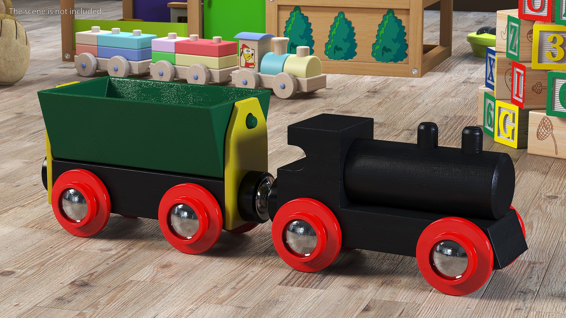 Wooden Toy Train 2 3D - TurboSquid 2222019
