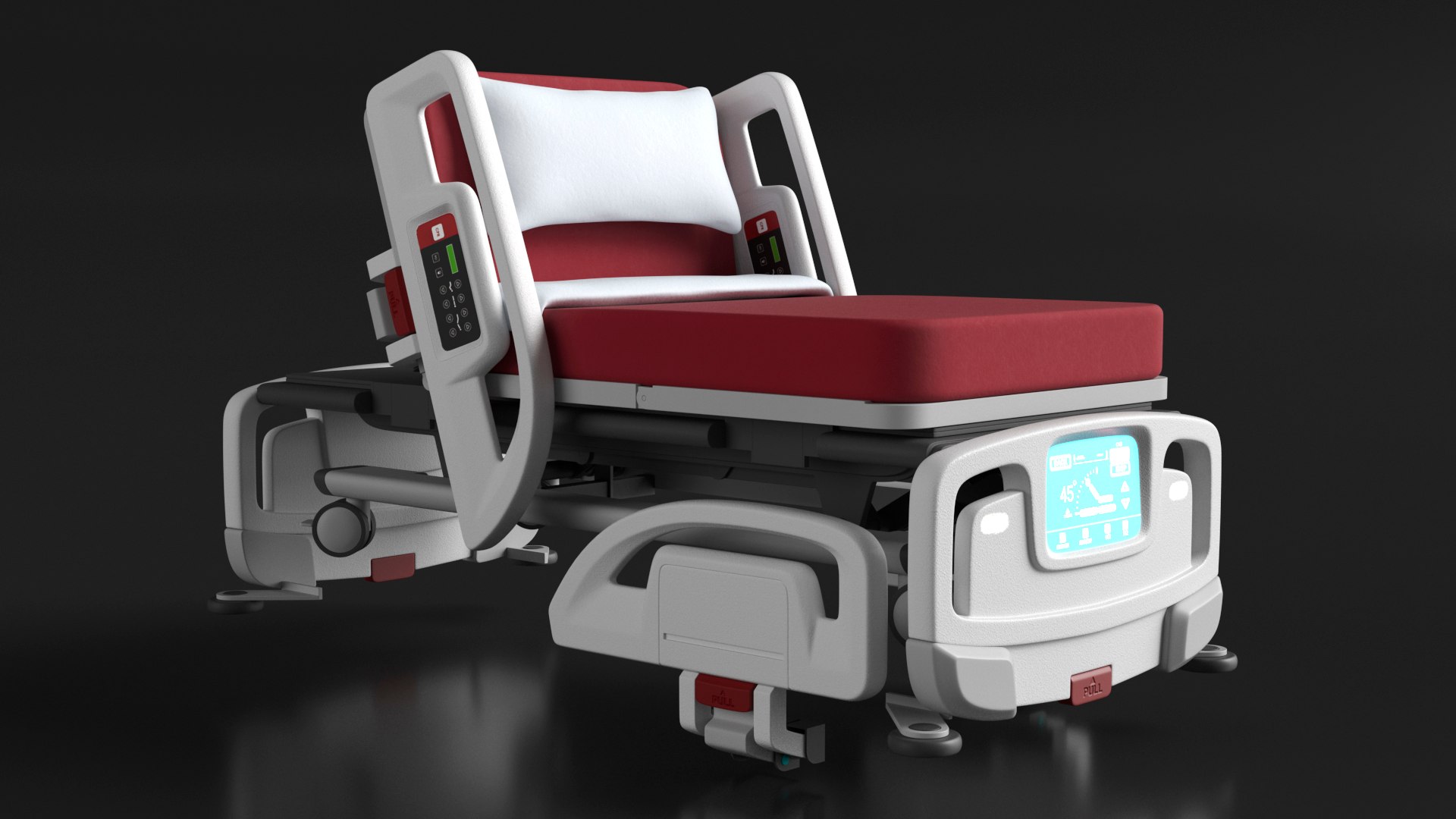 Smart Hospital Bed Rigged 3D Model - TurboSquid 2268188