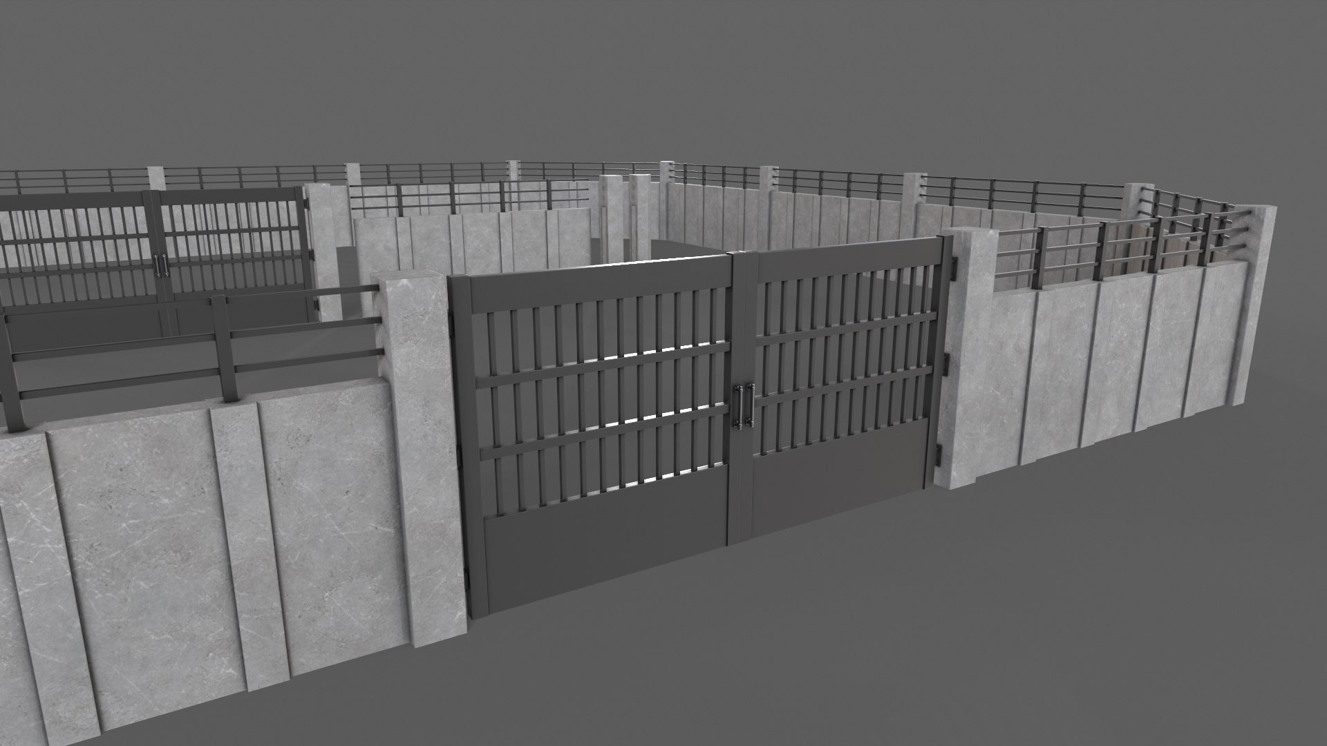 PBR Gate And Wall 5 3D Model - TurboSquid 2320692