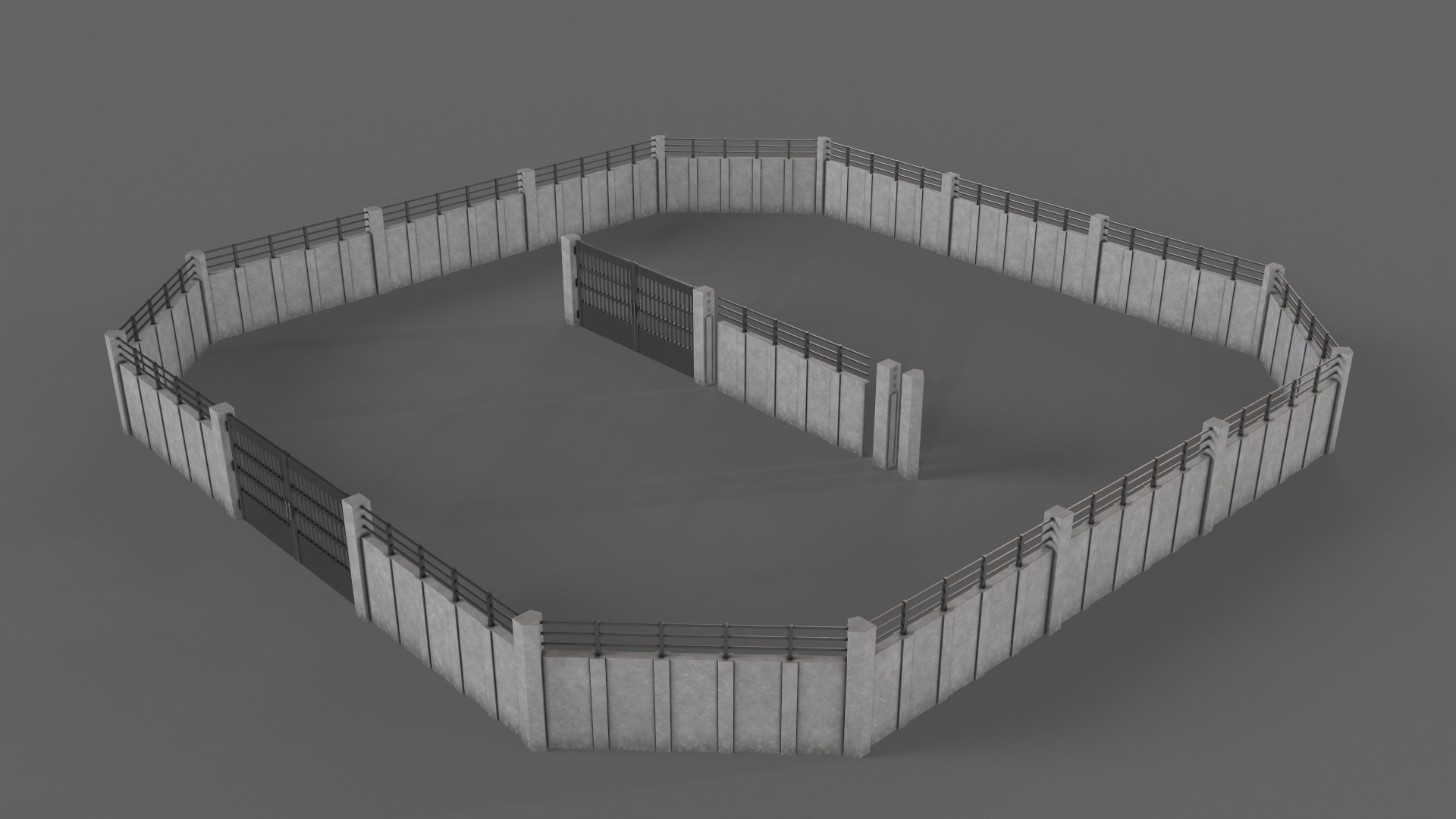 PBR Gate And Wall 5 3D Model - TurboSquid 2320692