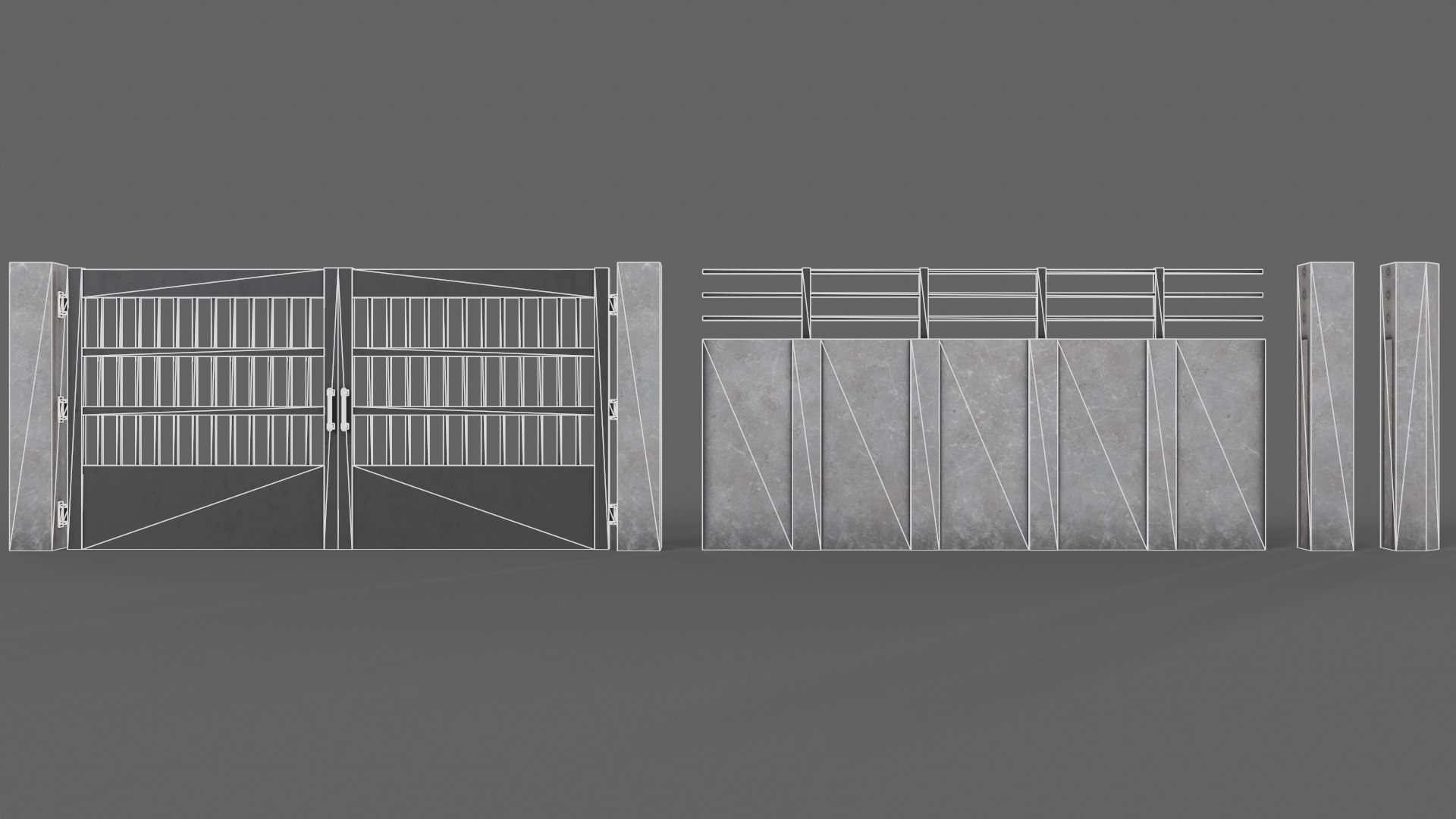 PBR Gate And Wall 5 3D Model - TurboSquid 2320692