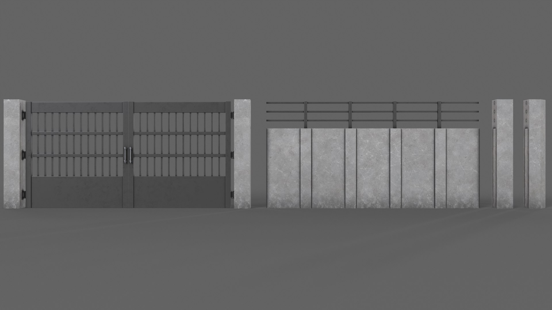 PBR Gate And Wall 5 3D Model - TurboSquid 2320692