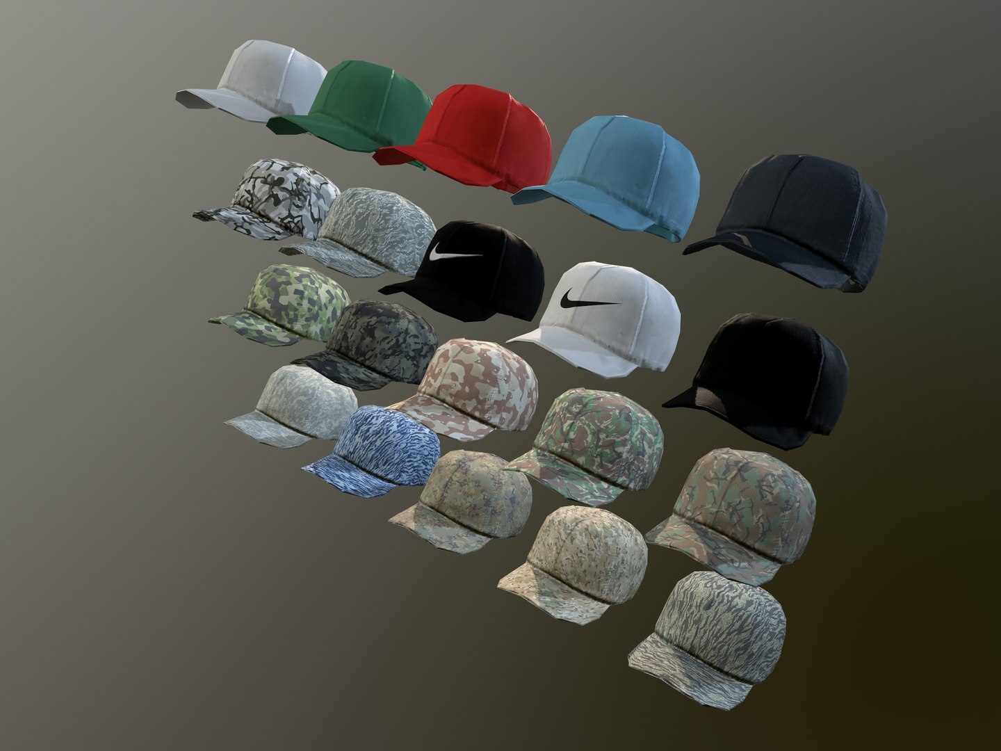Caps Pack 1 3D Model - TurboSquid 1315171