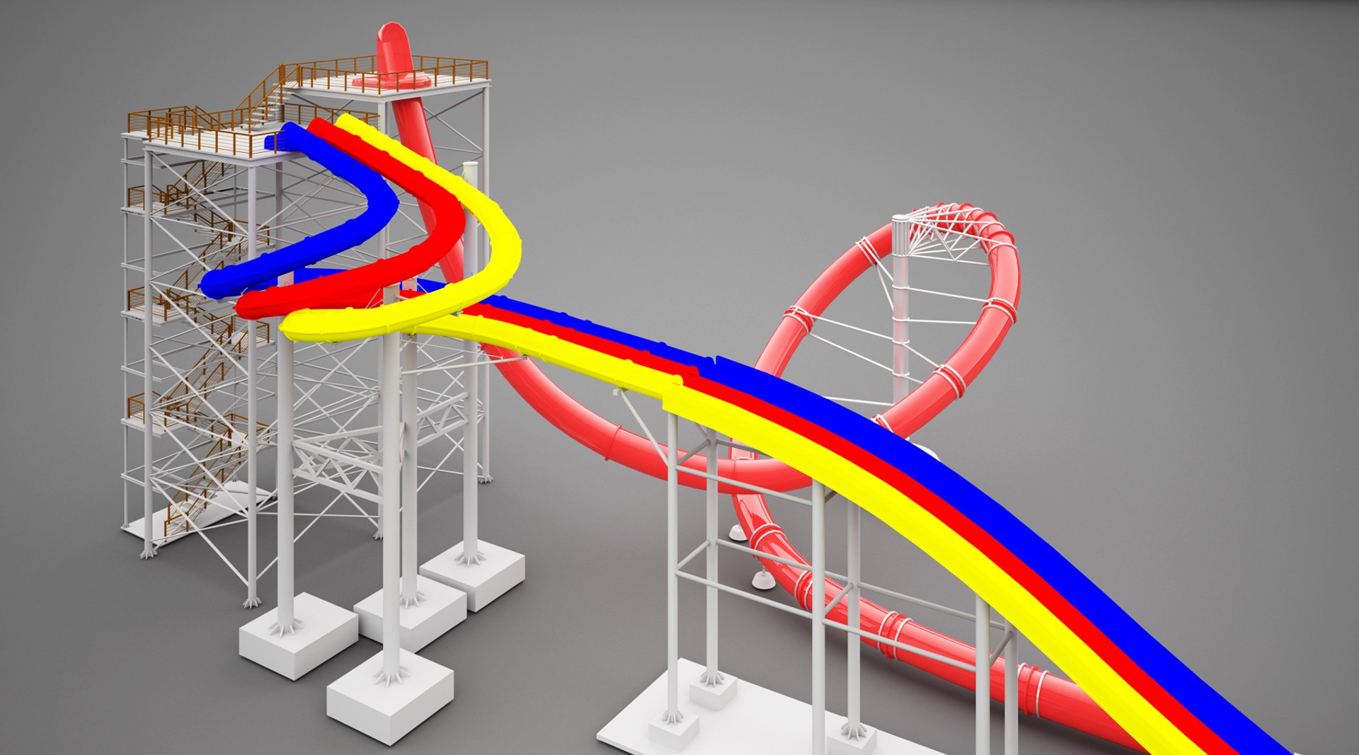 3D Water Park Slides - TurboSquid 1344899