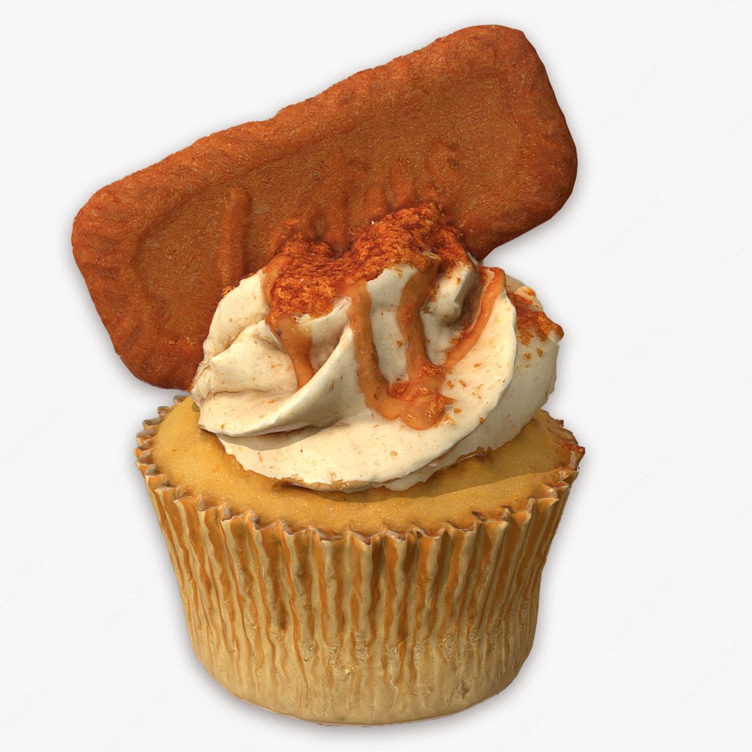 Biscoff Caramel Biscuit Cupcake 3D model - TurboSquid 1937100