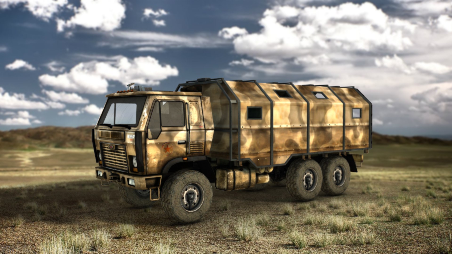 3D Armored vehicle transporter armored truck model - TurboSquid 1832932