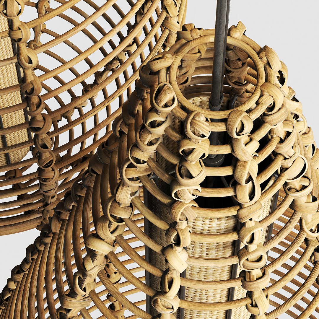 Lamp Wicker Branch Rattan Spindle 3D Model - TurboSquid 1730603