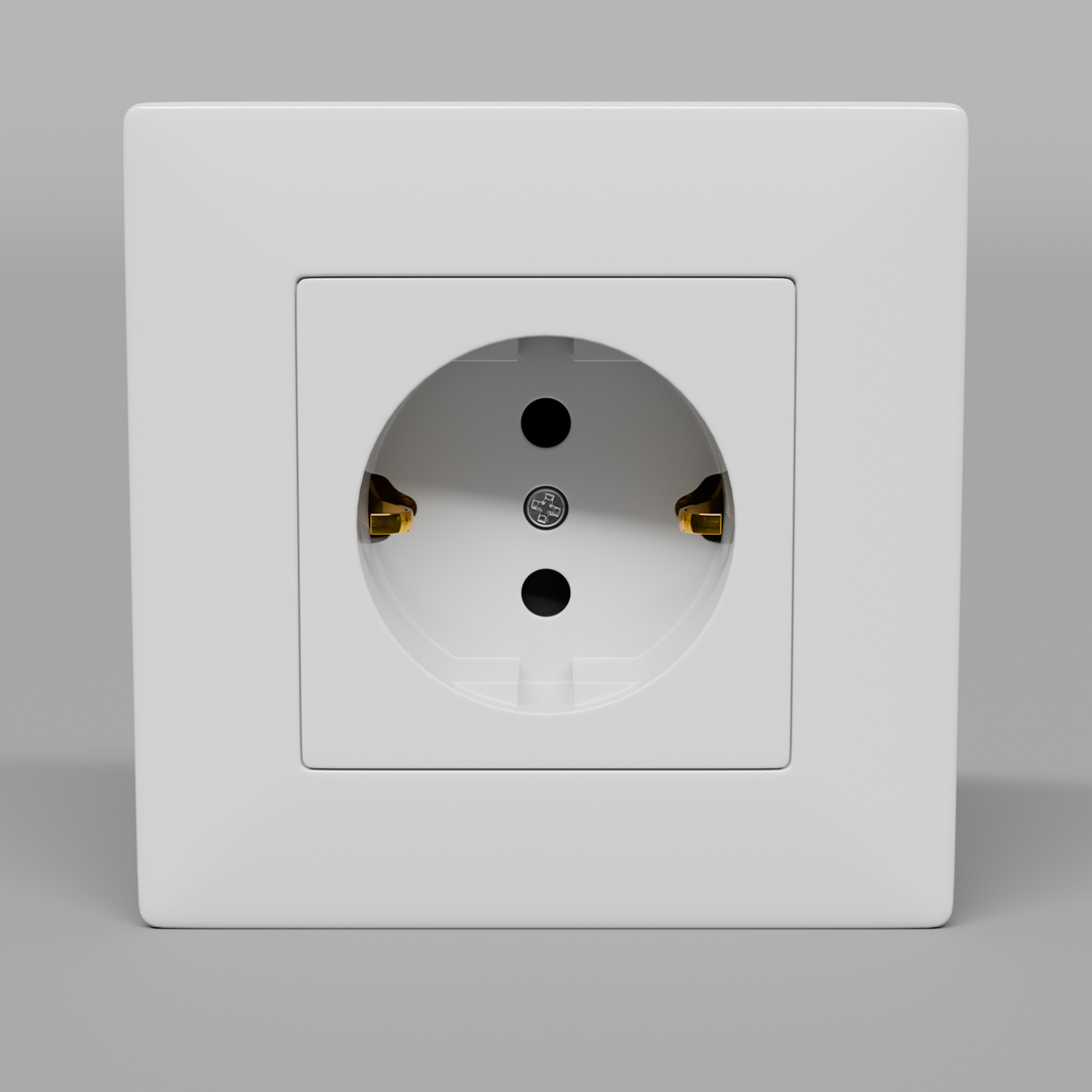 European Schuko Socket 3d Model Turbosquid 2204887