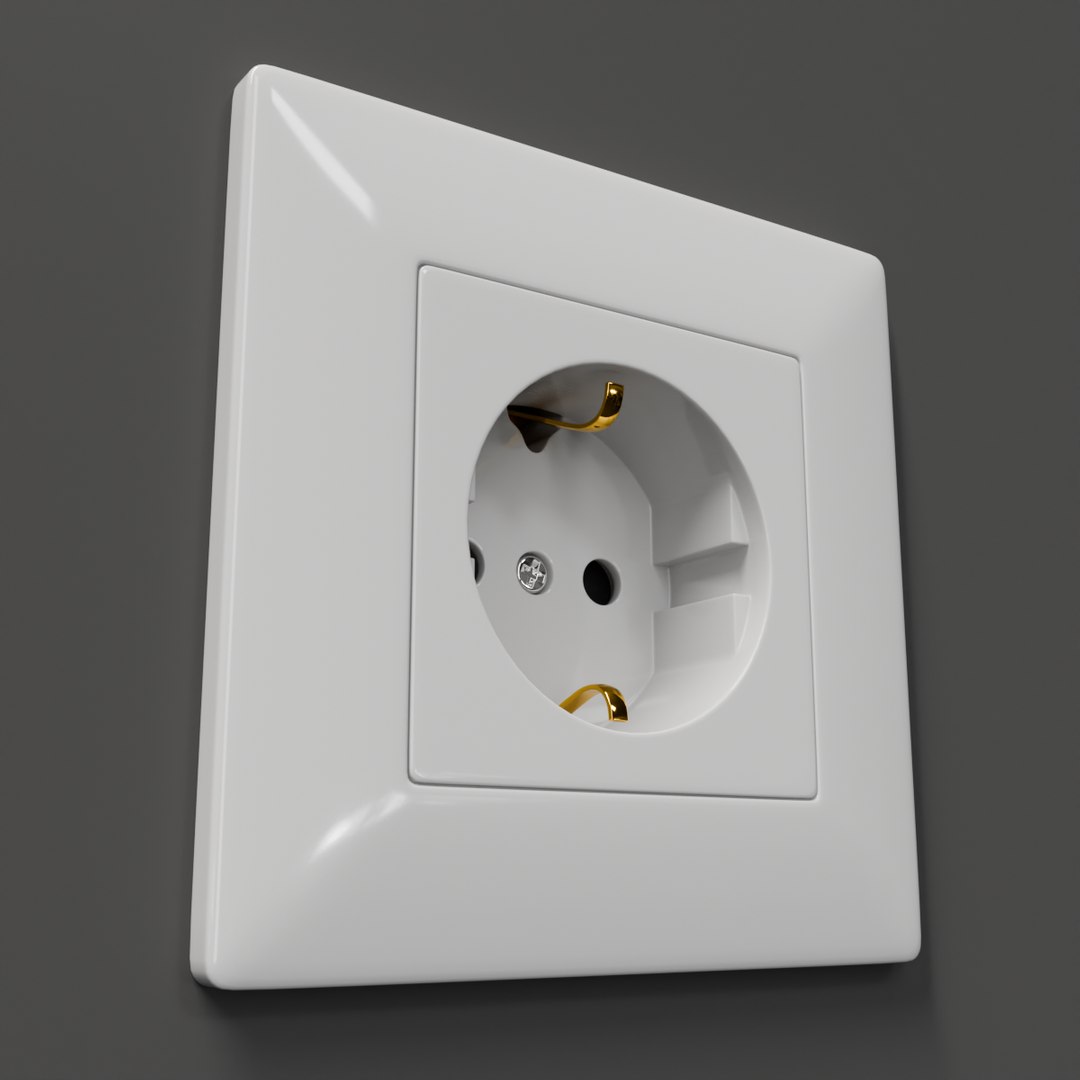 European Schuko Socket 3D Model - TurboSquid 2204887