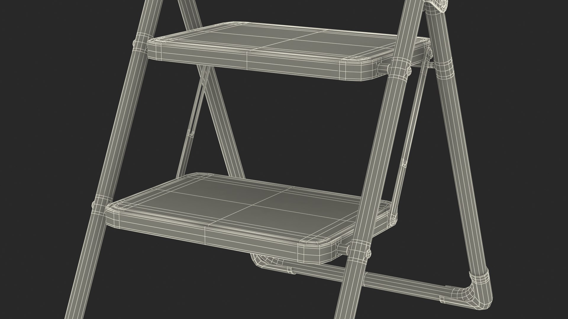 3D 2 Step Ladder Folding Step Stool model - TurboSquid 2154555