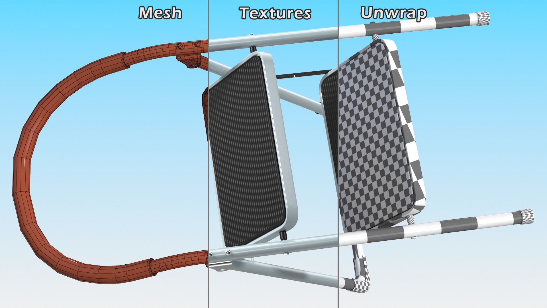 3D 2 Step Ladder Folding Step Stool model - TurboSquid 2154555