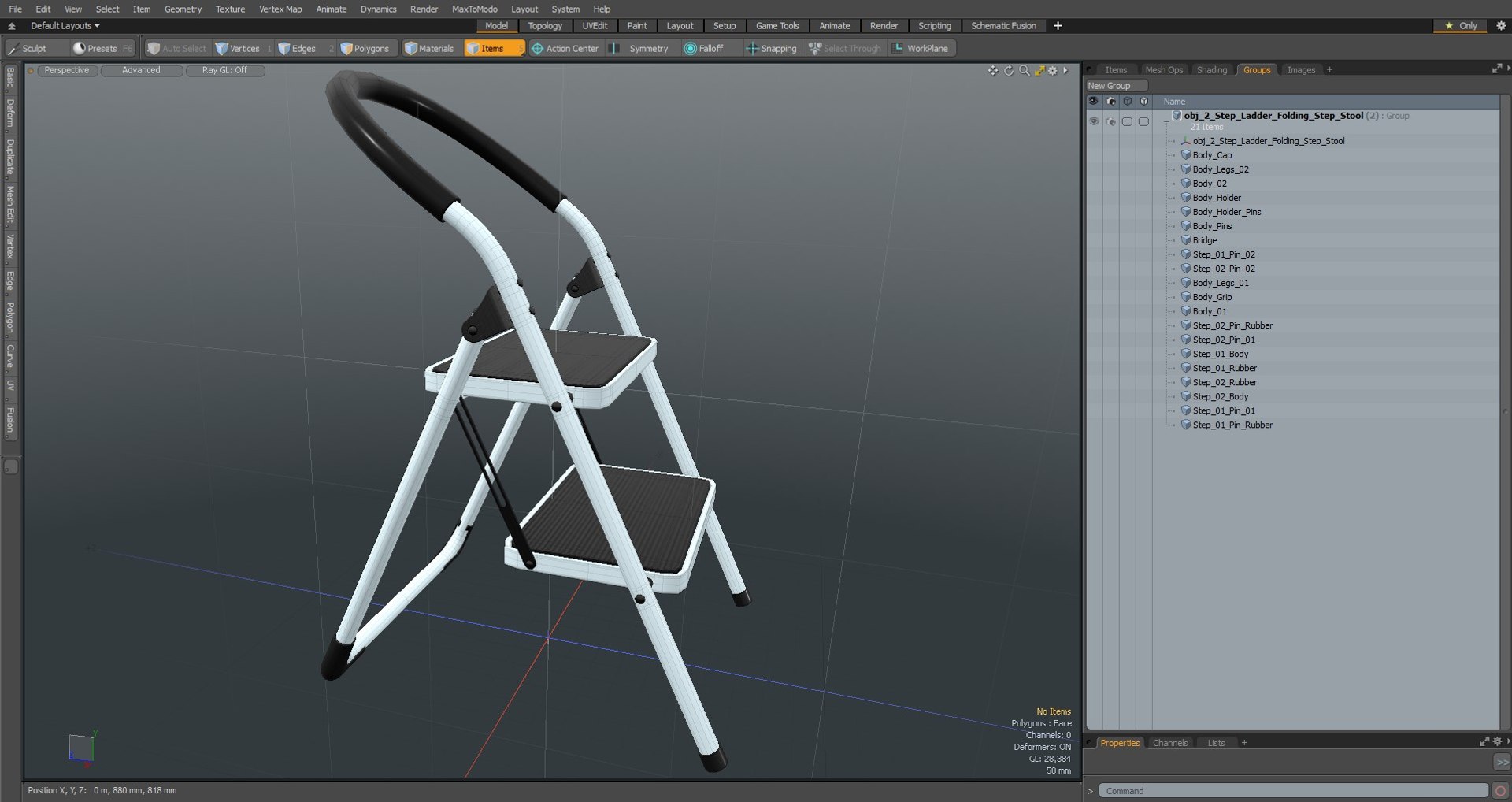 3D 2 Step Ladder Folding Step Stool model - TurboSquid 2154555