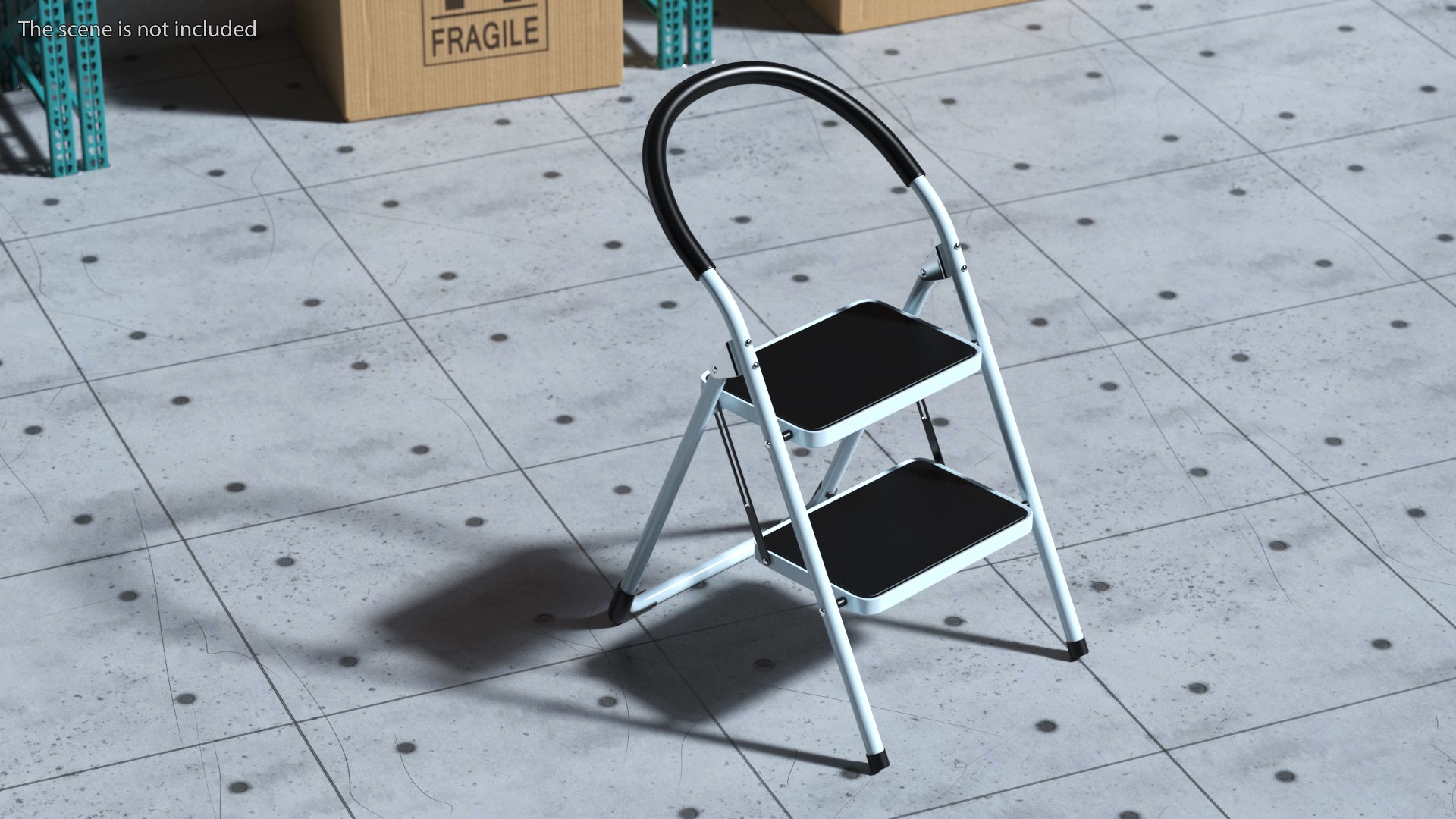 3D 2 Step Ladder Folding Step Stool model - TurboSquid 2154555