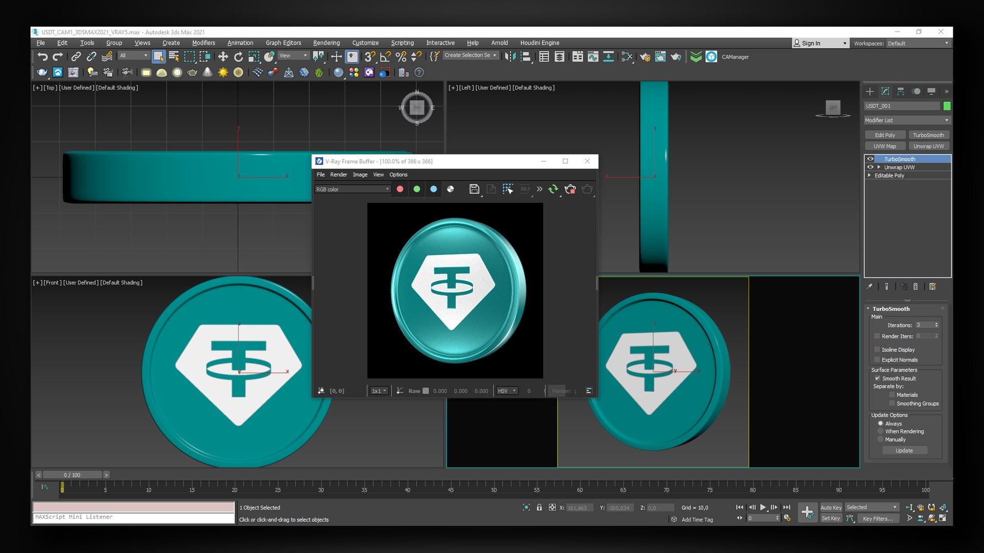 3D Tether Coin - TurboSquid 1947810