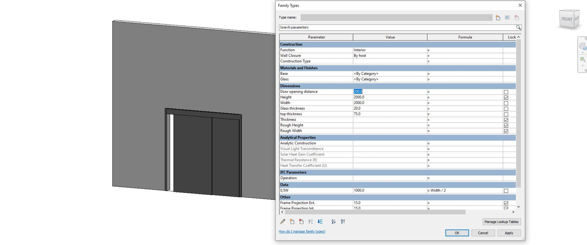 modelo 3d Exterior de puerta corredera - Familia Revit paramétrica ...