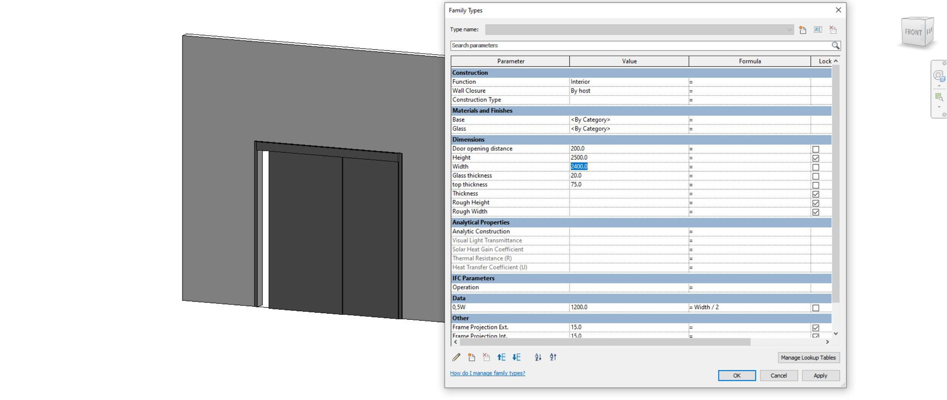 modèle 3D de Extérieur de la porte coulissante - Famille Revit ...