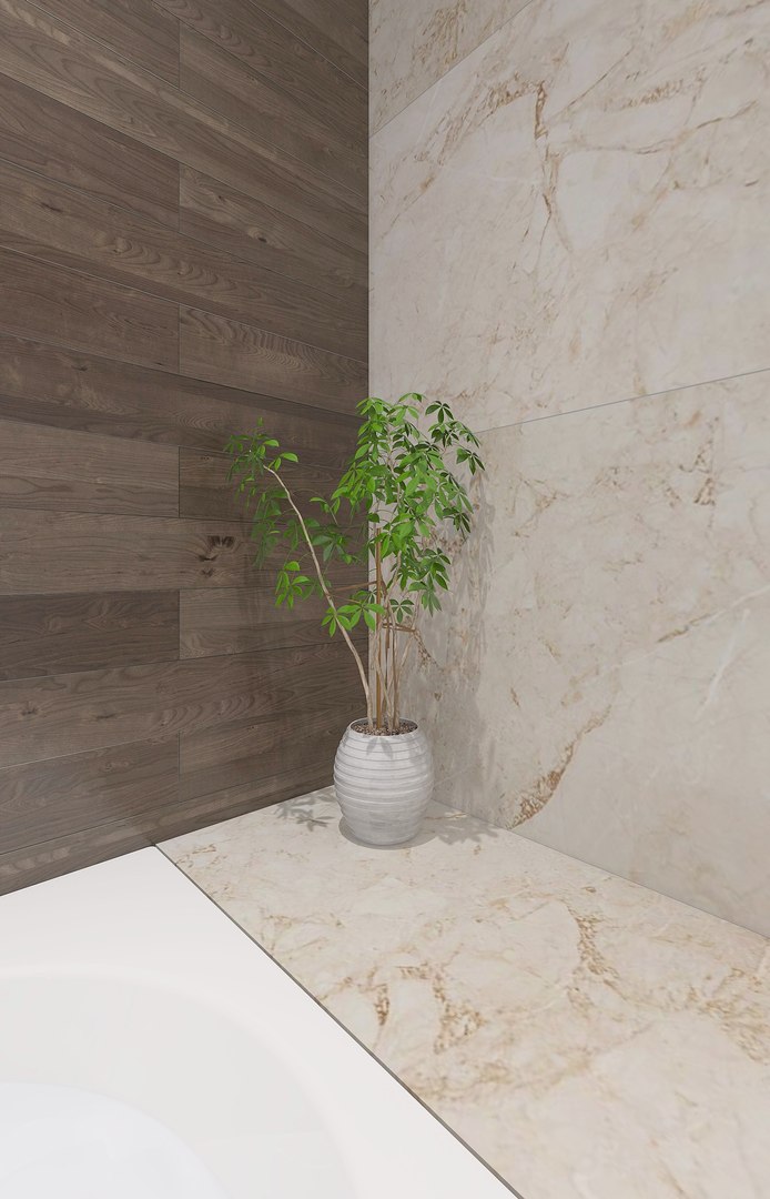 3D Beautiful Bathroom With Marble Tiles Model - TurboSquid 1818055