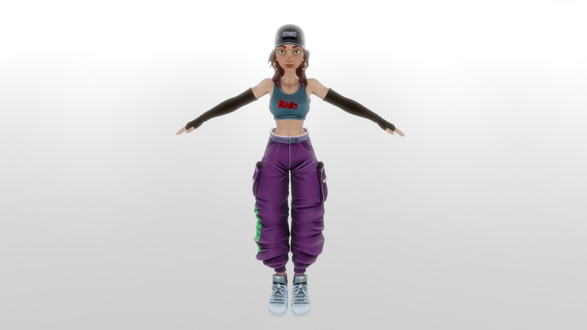 Cartoon Rigged Dance Girl-Supte Character 3D Model 3D model ...
