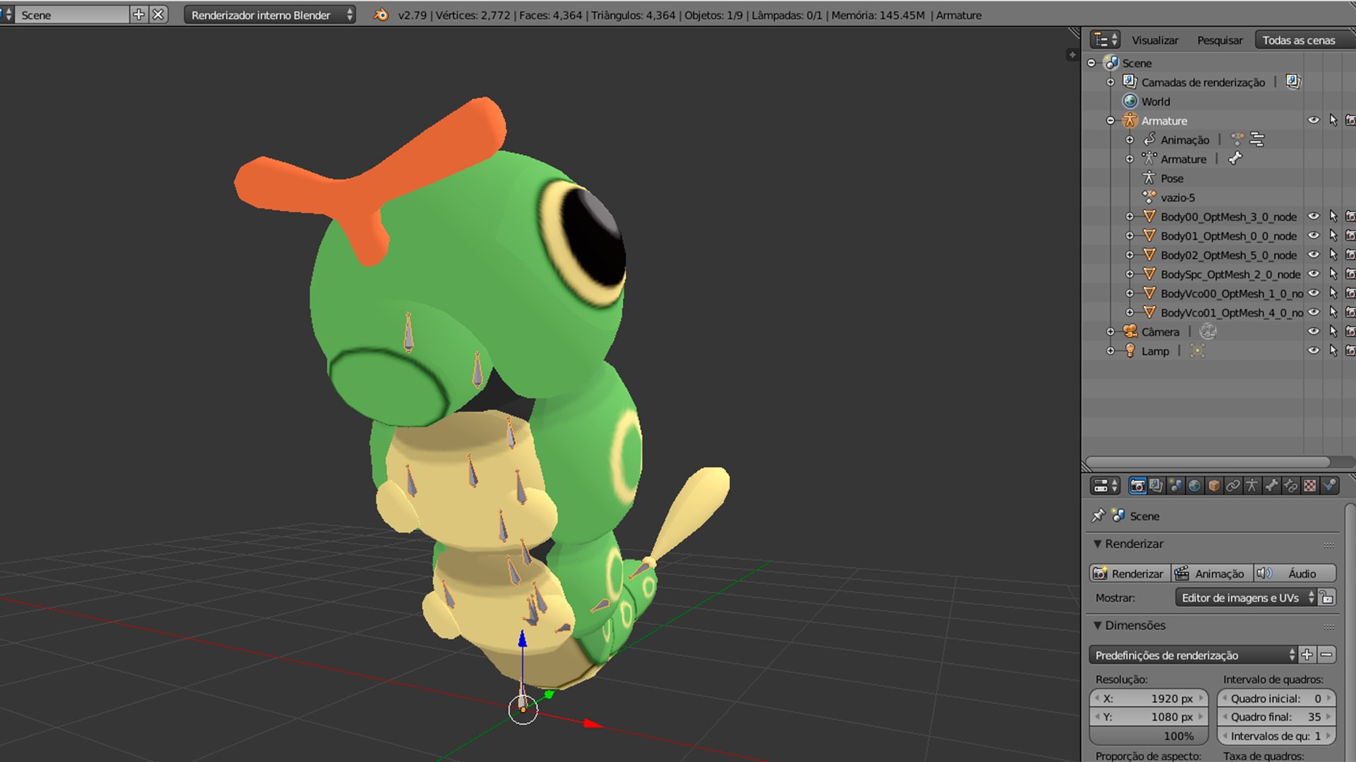 POKEMON Caterpie Animated Game Already 3D Model - TurboSquid 2318181