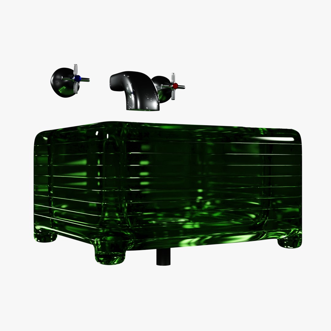 3D Mid Century Mod Sink Set Model - TurboSquid 2135793