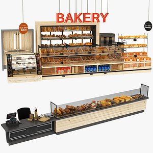 3d model bakery display dark