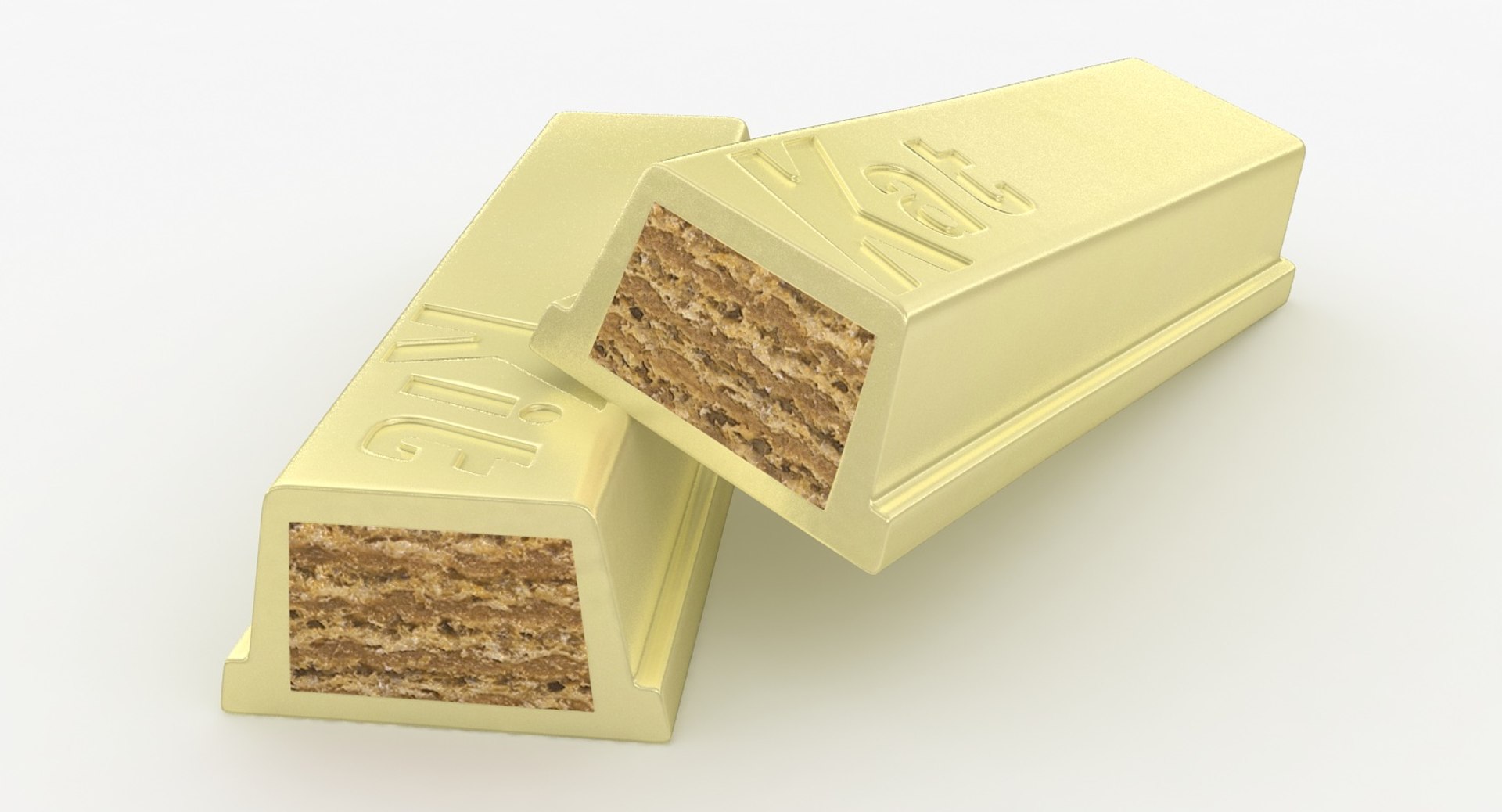 Realistic Broken Kit Kat 3d Model