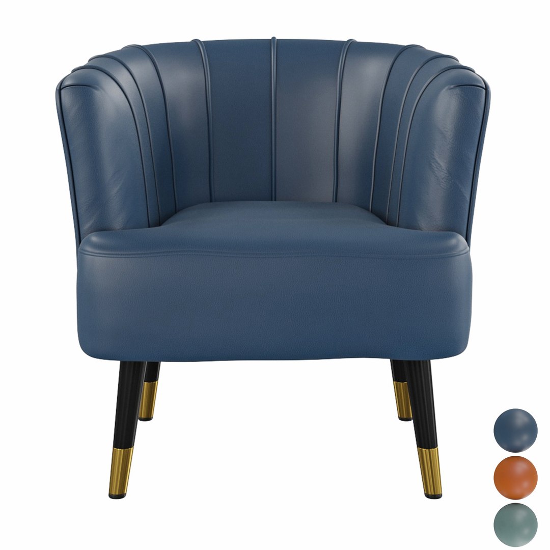 3D Homary-Modern Accent Chair Upholstered Leath-aire Chair - TurboSquid ...