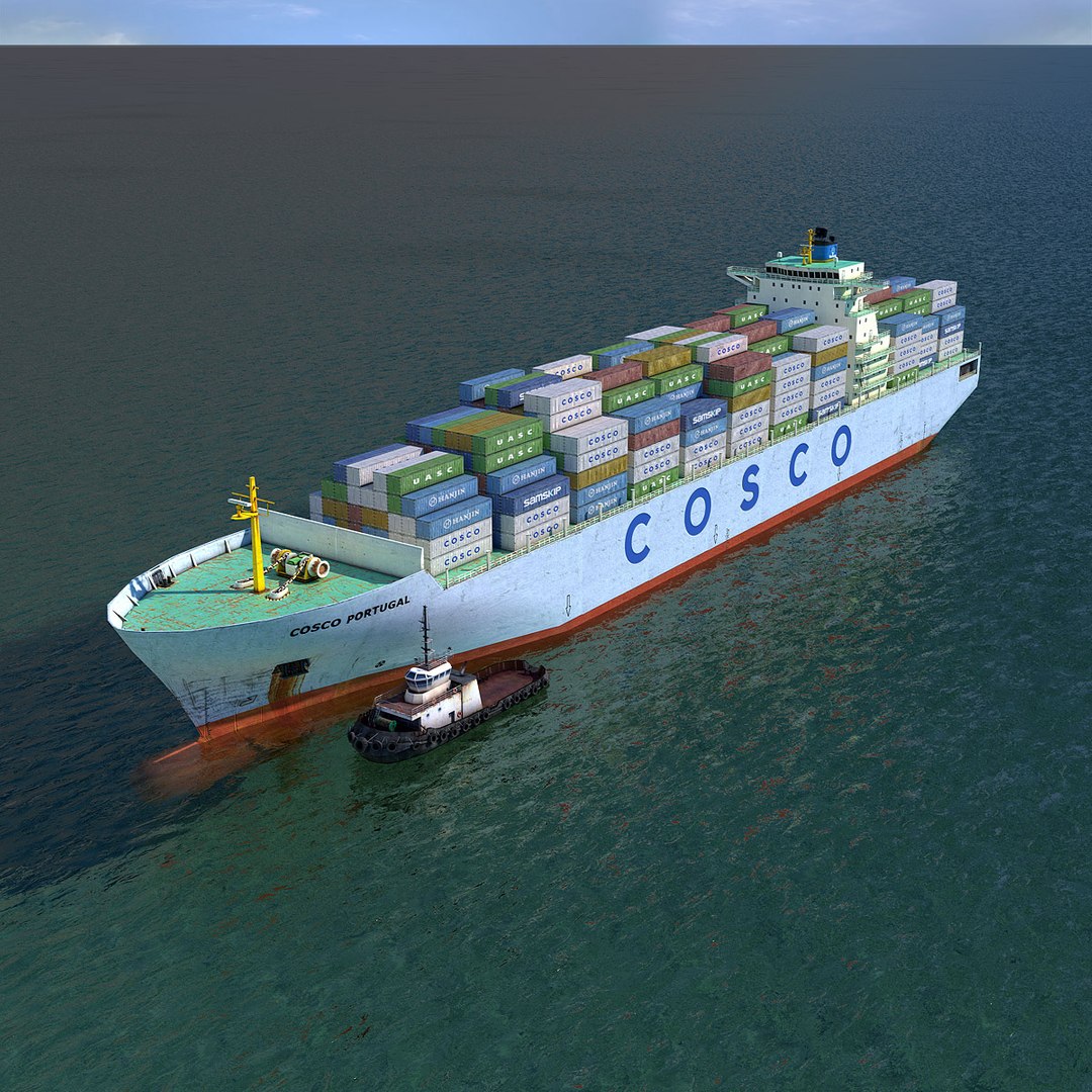 Cargo Ship Cosco Tugboat 3D Model - TurboSquid 1234085