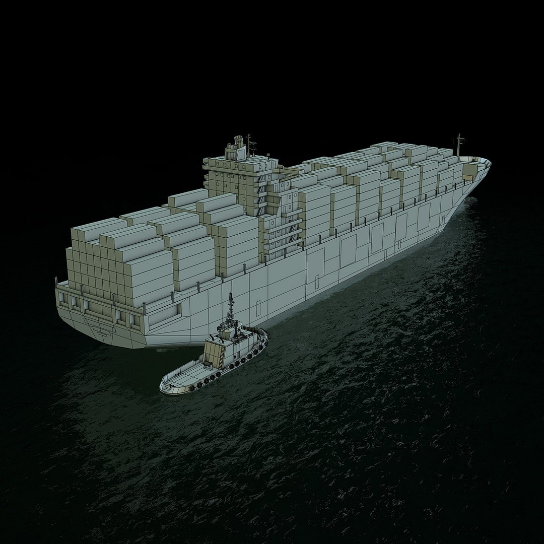 Cargo Ship Cosco Tugboat 3D Model - TurboSquid 1234085
