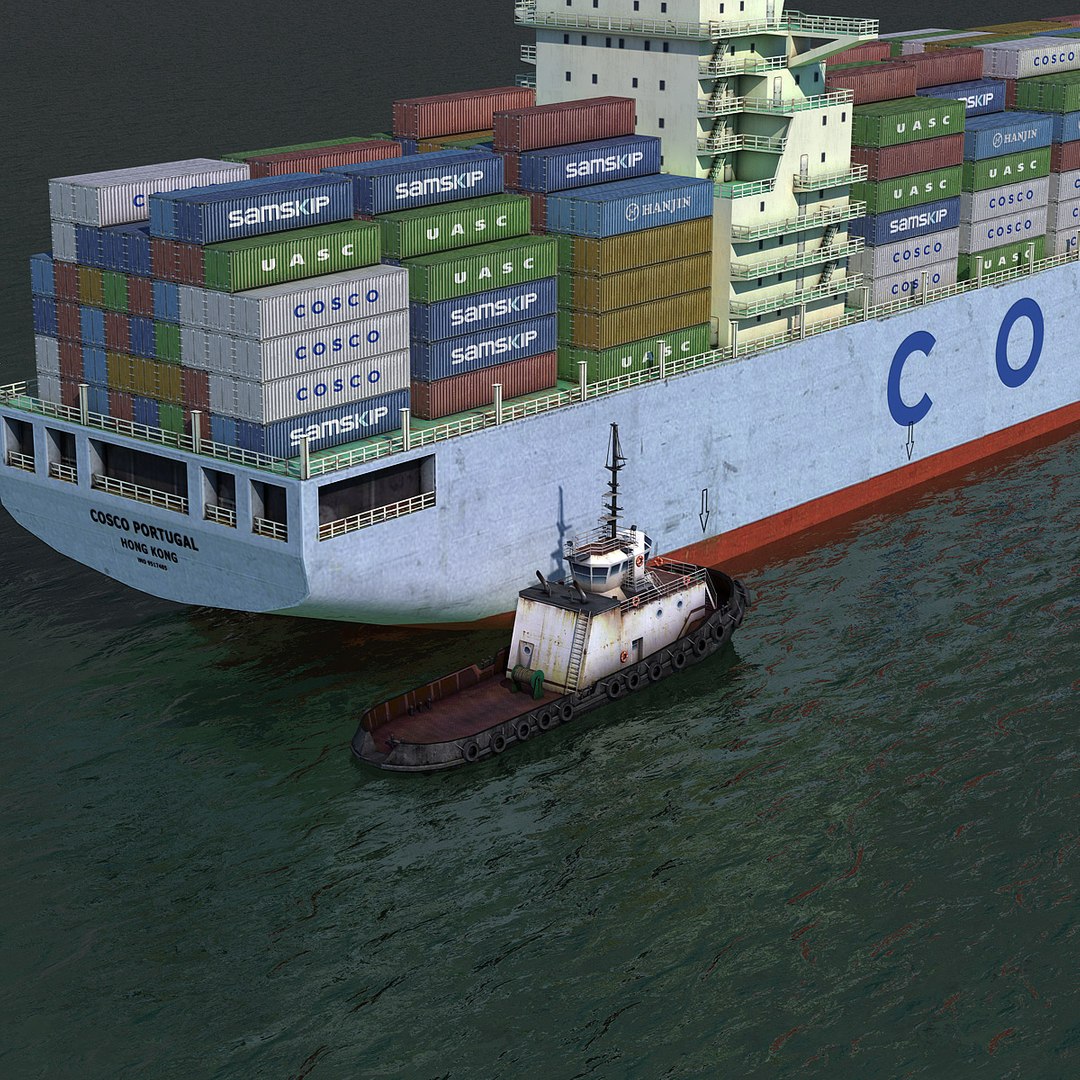 Cargo Ship Cosco Tugboat 3D Model - TurboSquid 1234085