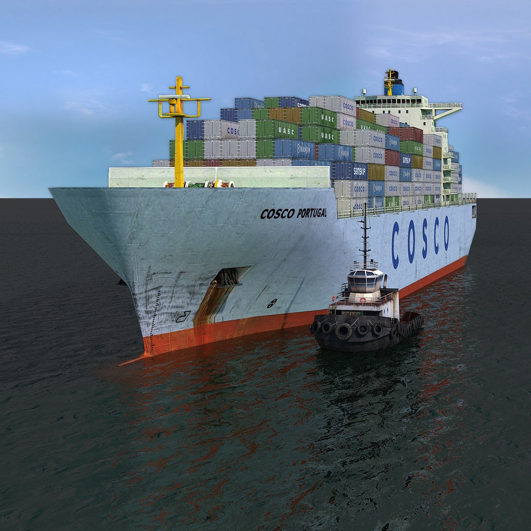 Cargo Ship Cosco Tugboat 3D Model - TurboSquid 1234085