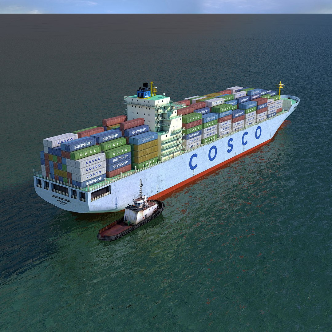 Cargo Ship Cosco Tugboat 3D Model - TurboSquid 1234085