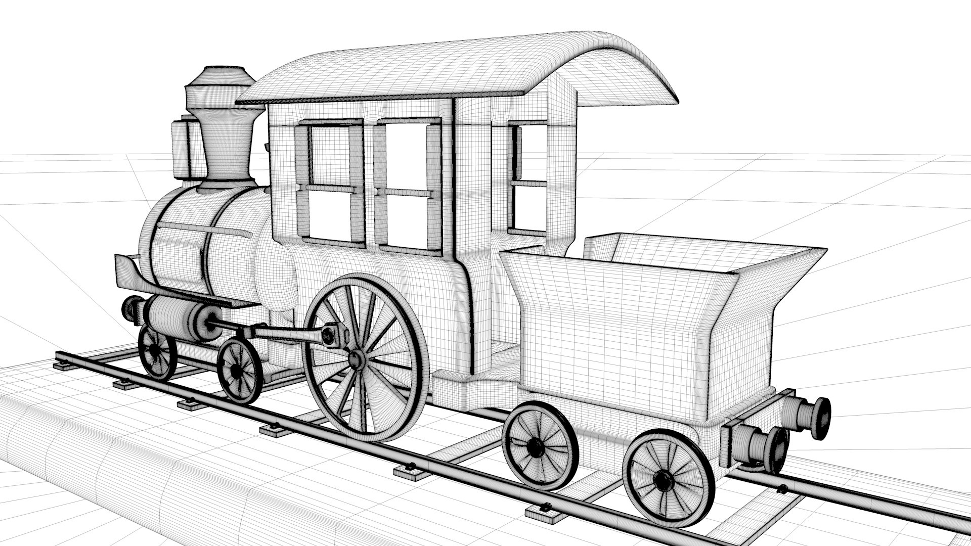 3D modell steam train mock-up - TurboSquid 1264455