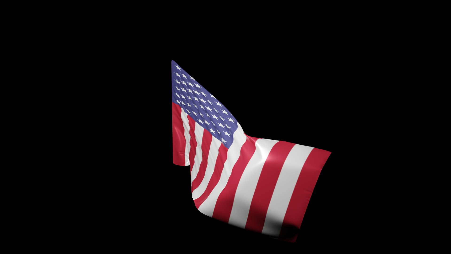 3D American Flag Model - TurboSquid 2104673