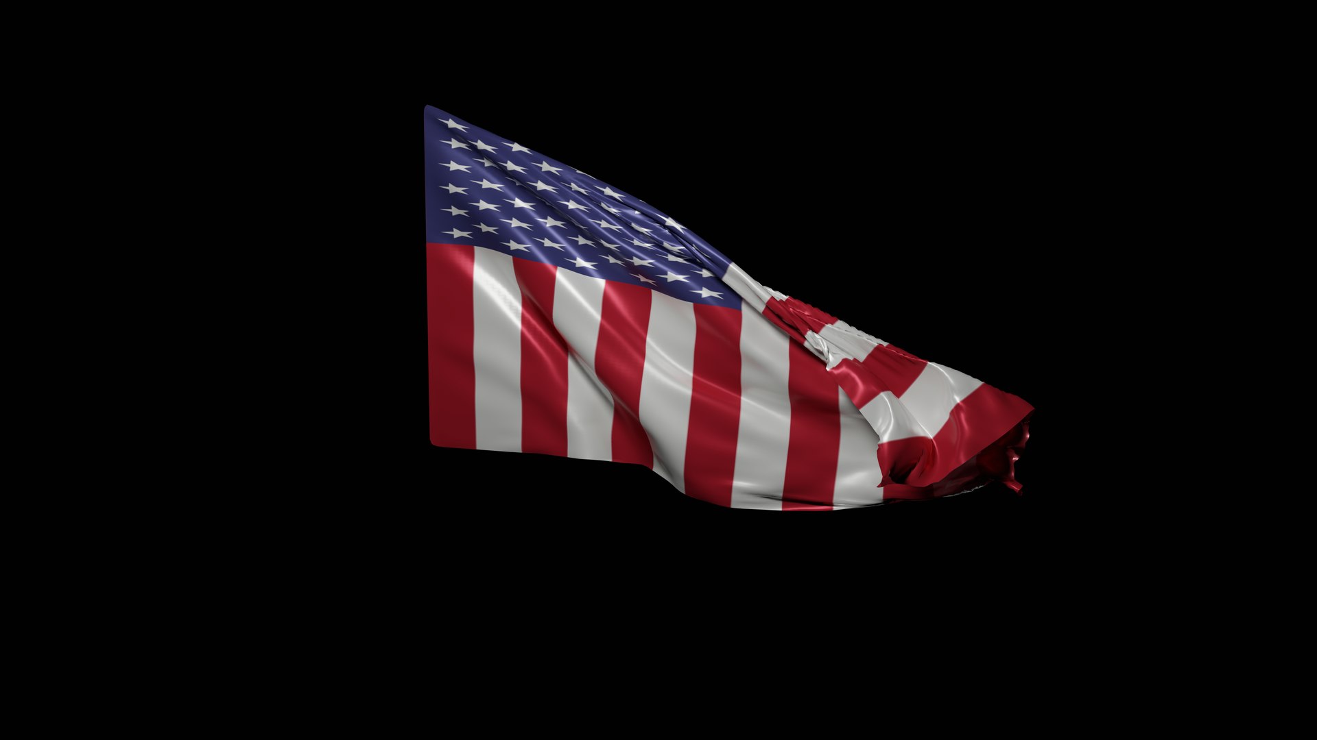 3D American Flag Model - TurboSquid 2104673