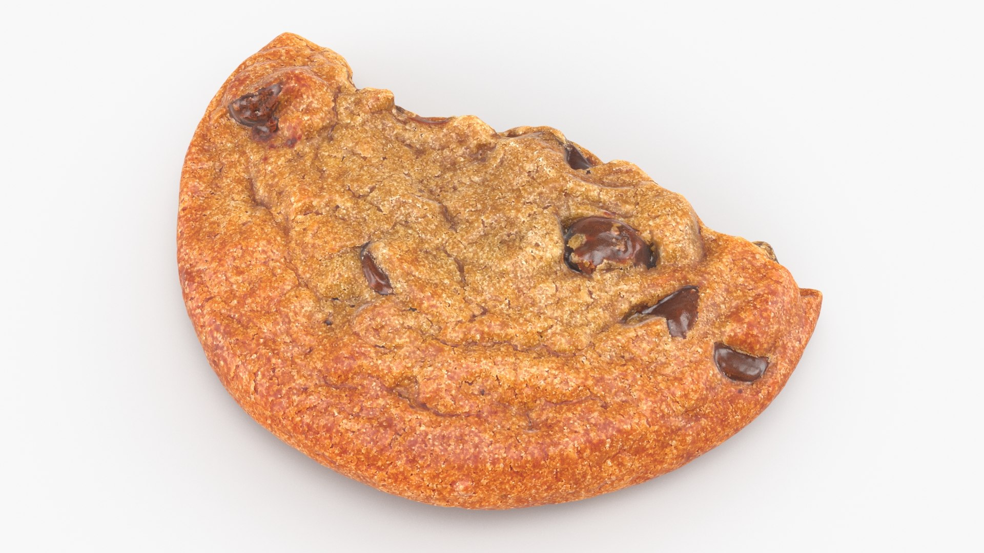3D Chocolate Chip Cookie Half - TurboSquid 1943613