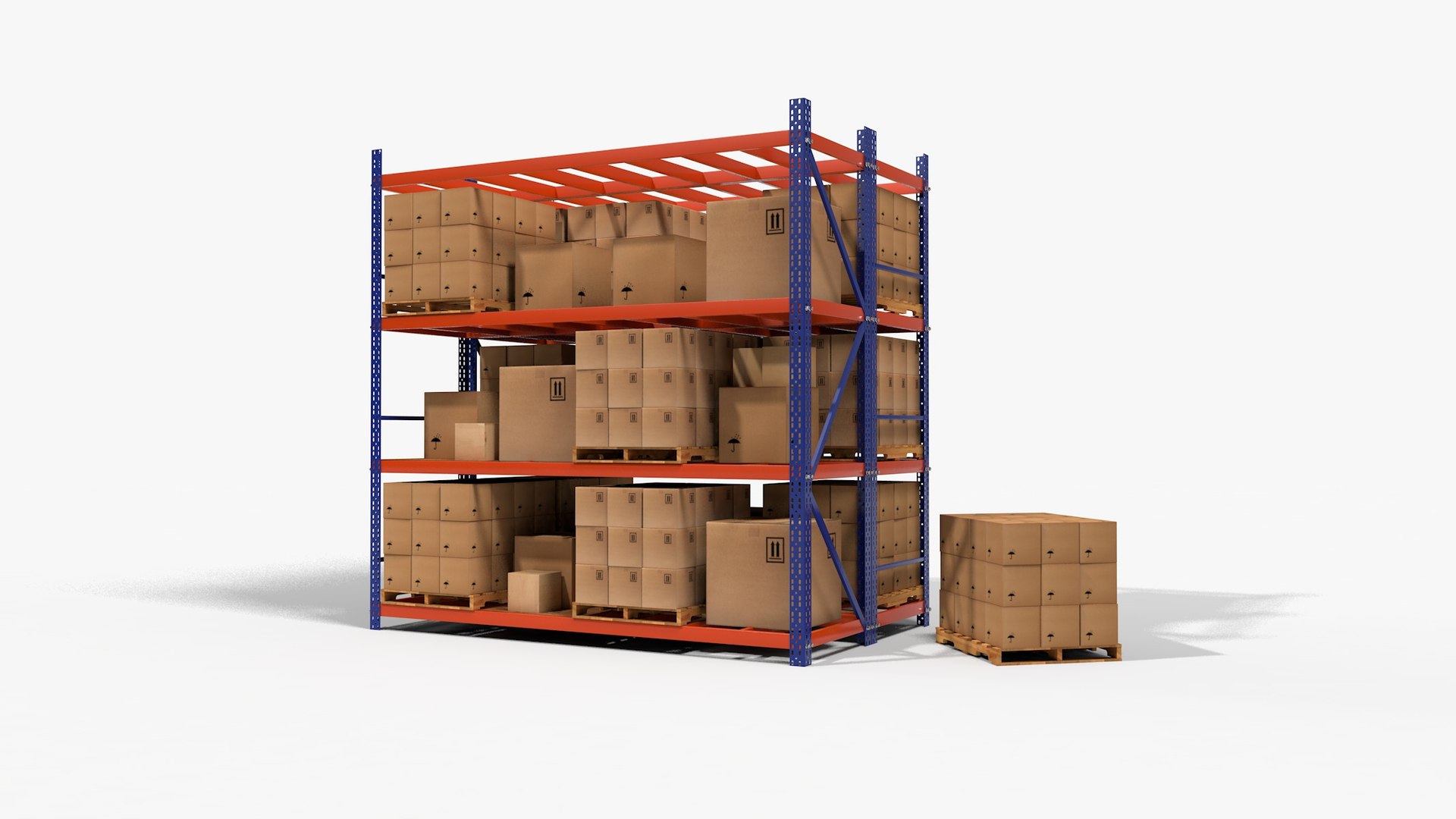3D Warehouse Pallet Rack Model - TurboSquid 1471827