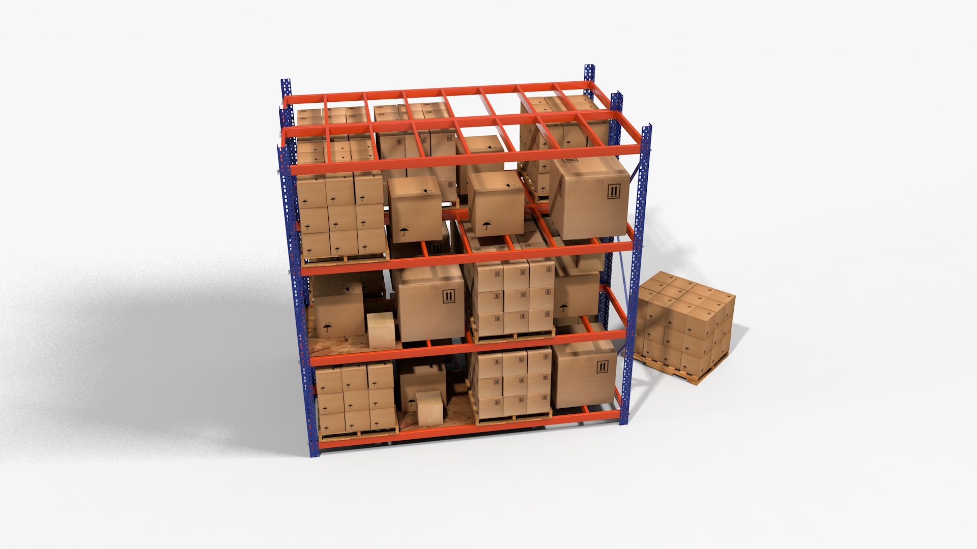 3D Warehouse Pallet Rack Model - TurboSquid 1471827