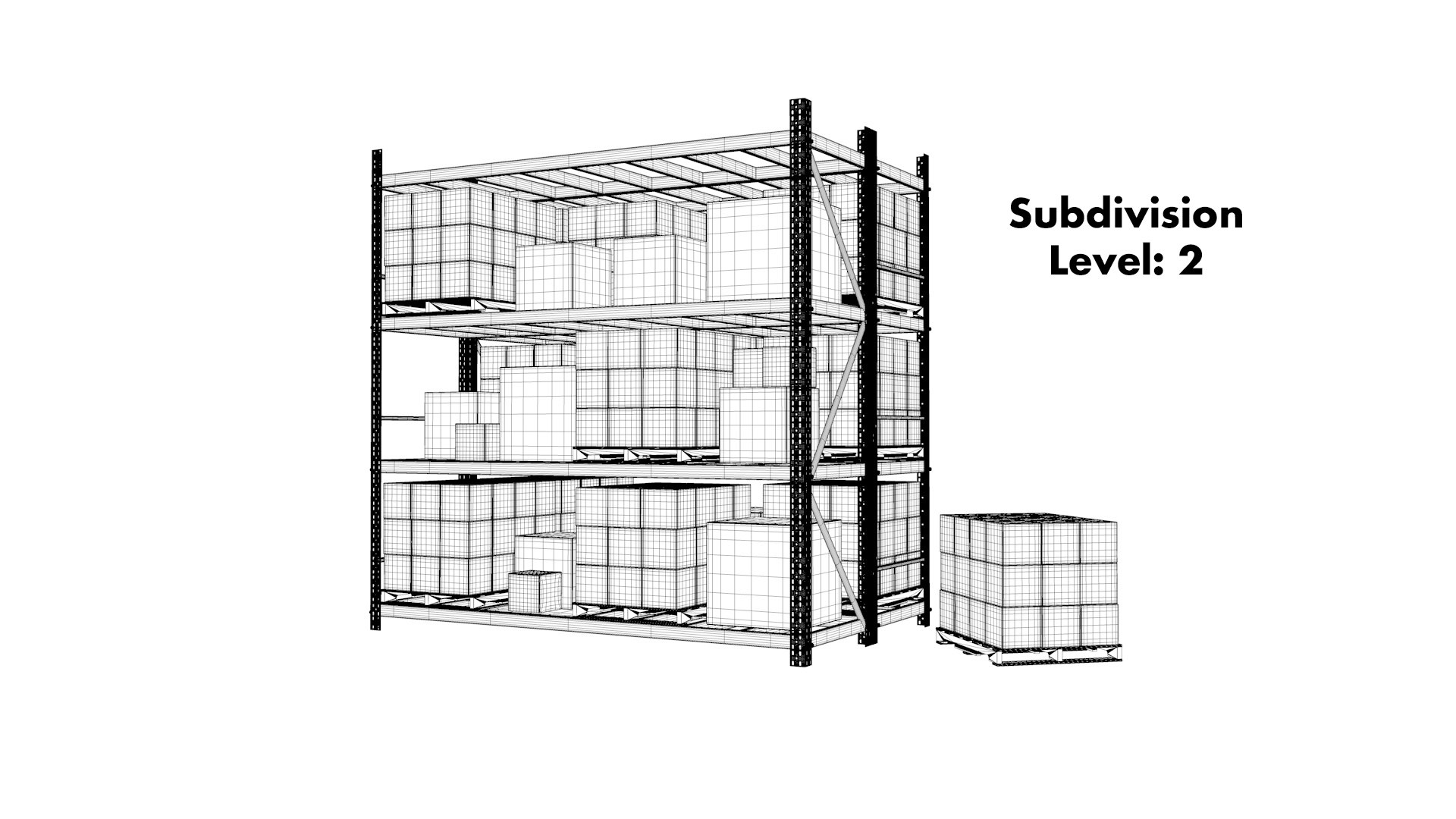 3D Warehouse Pallet Rack Model - TurboSquid 1471827