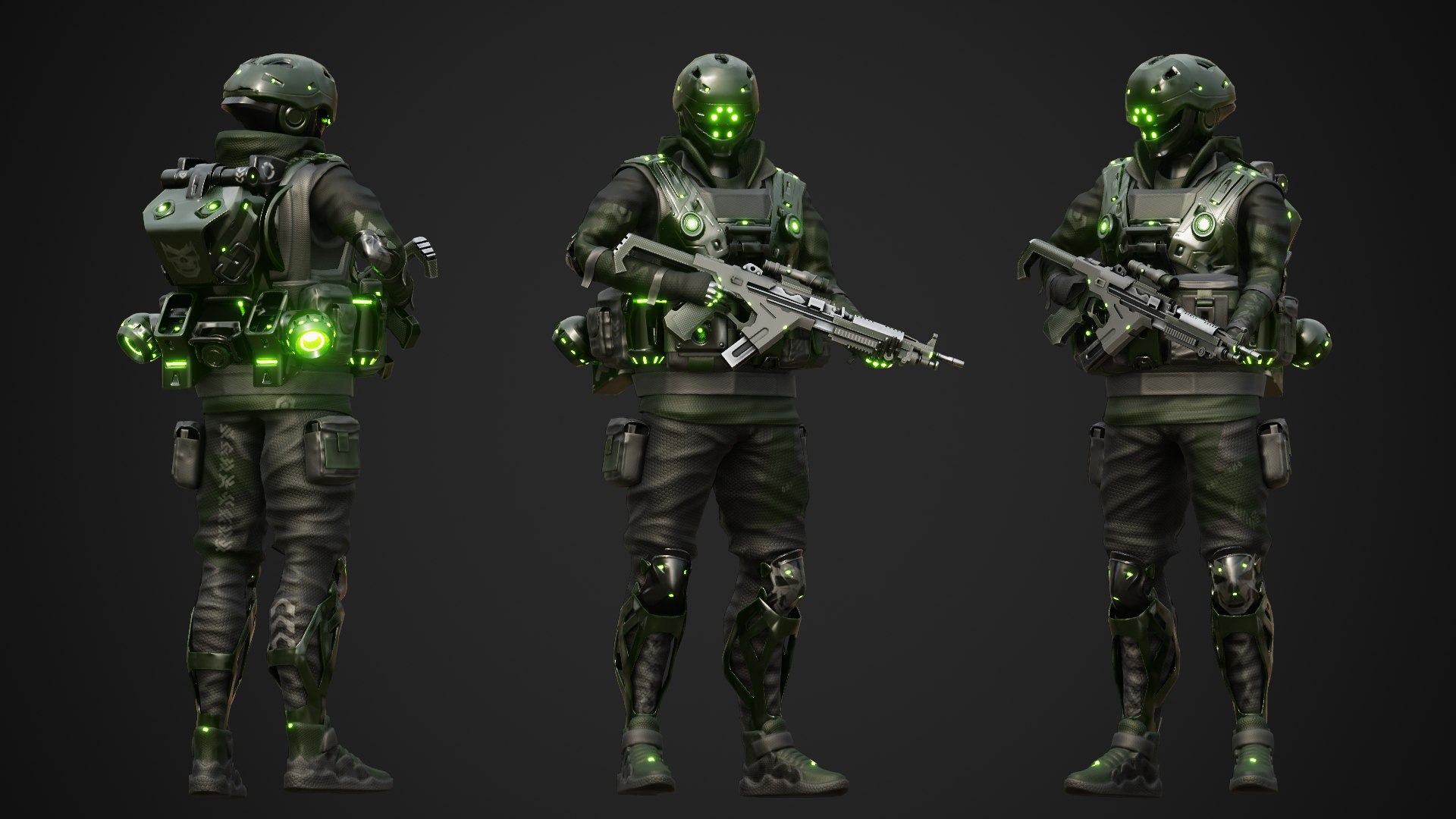 Cyberpunk Green-G Robot 3D Model - TurboSquid 2166061