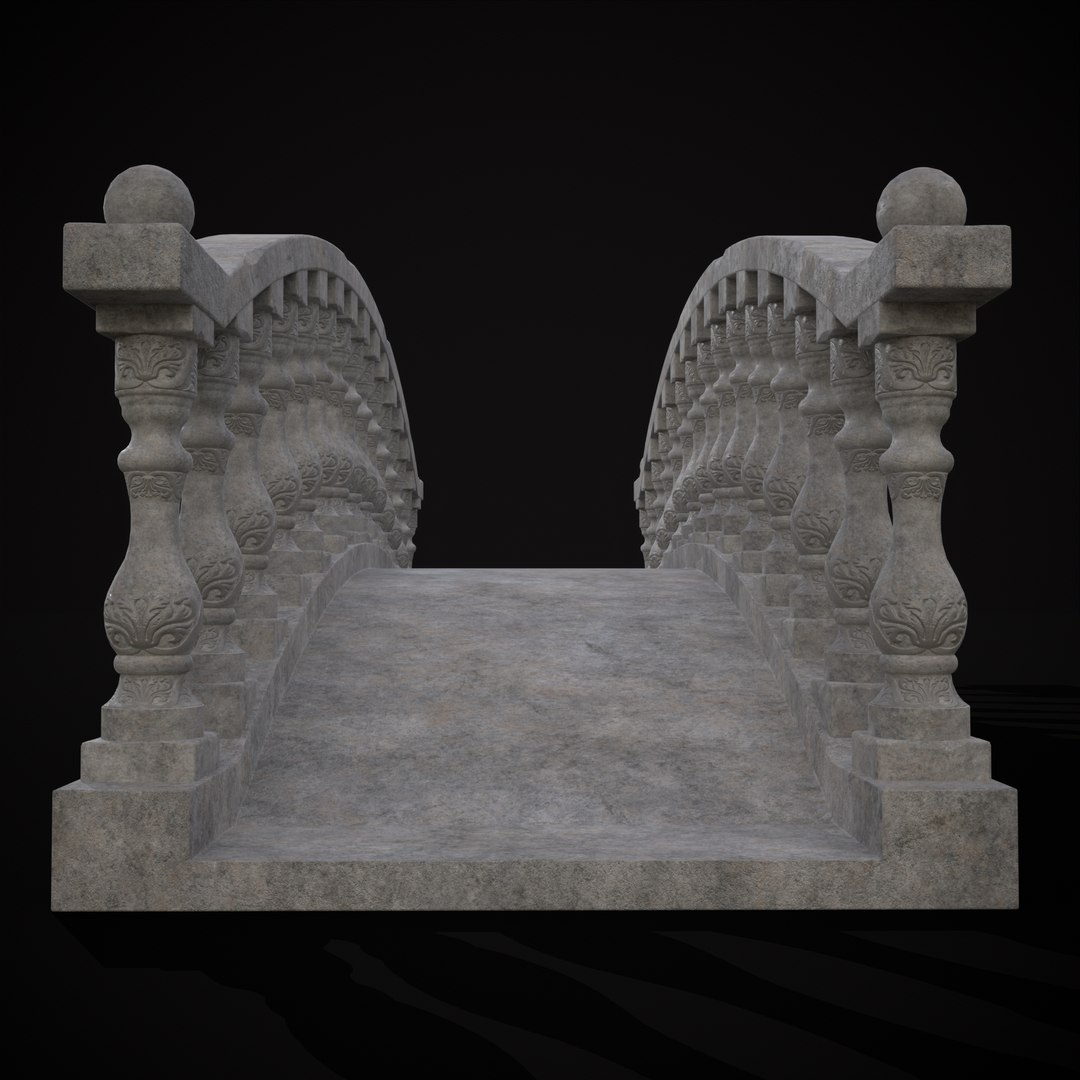 3D Stone Curved Bridge Model - TurboSquid 2079035