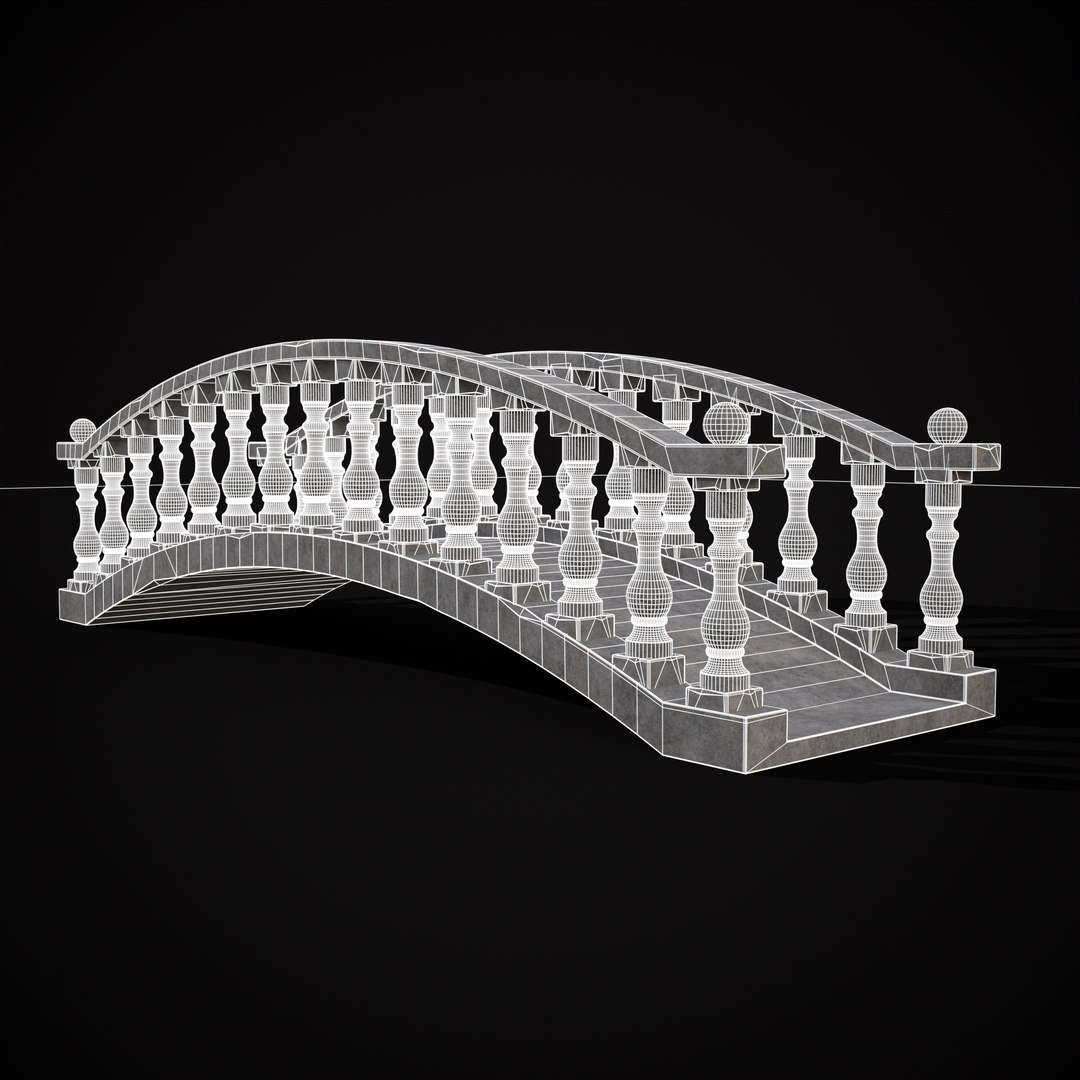 3D Stone Curved Bridge Model - TurboSquid 2079035