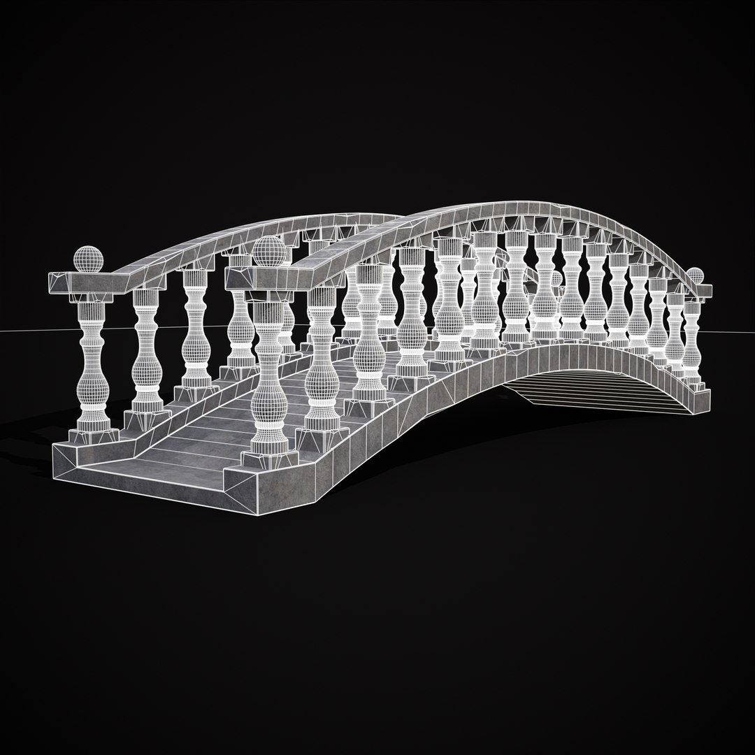 3D Stone Curved Bridge model - TurboSquid 2079035