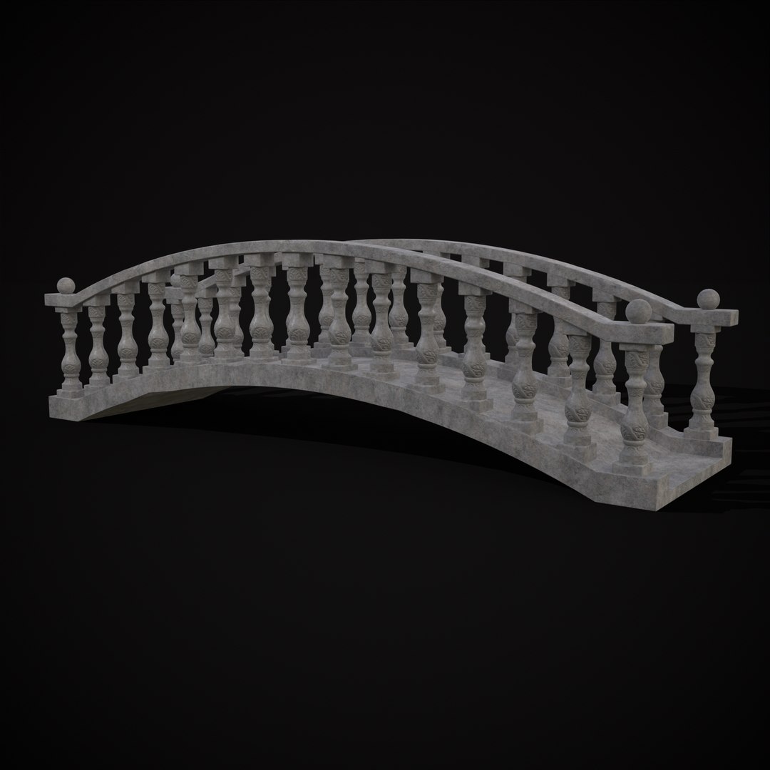 3D Stone Curved Bridge model - TurboSquid 2079035