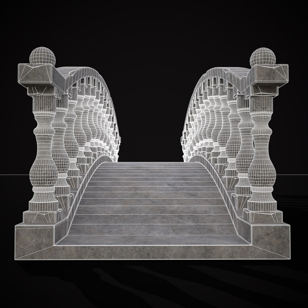 3D Stone Curved Bridge Model - TurboSquid 2079035