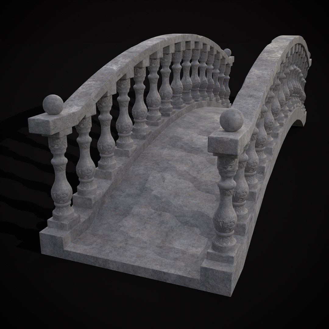 3D Stone Curved Bridge Model - TurboSquid 2079035